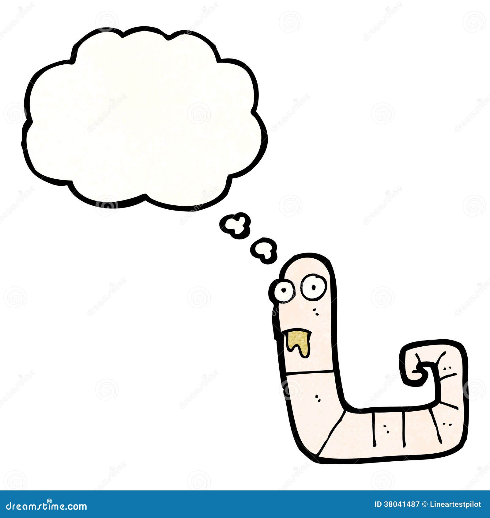 Cartoon Worm with Thought Bubble Stock Vector - Illustration of artwork ...
