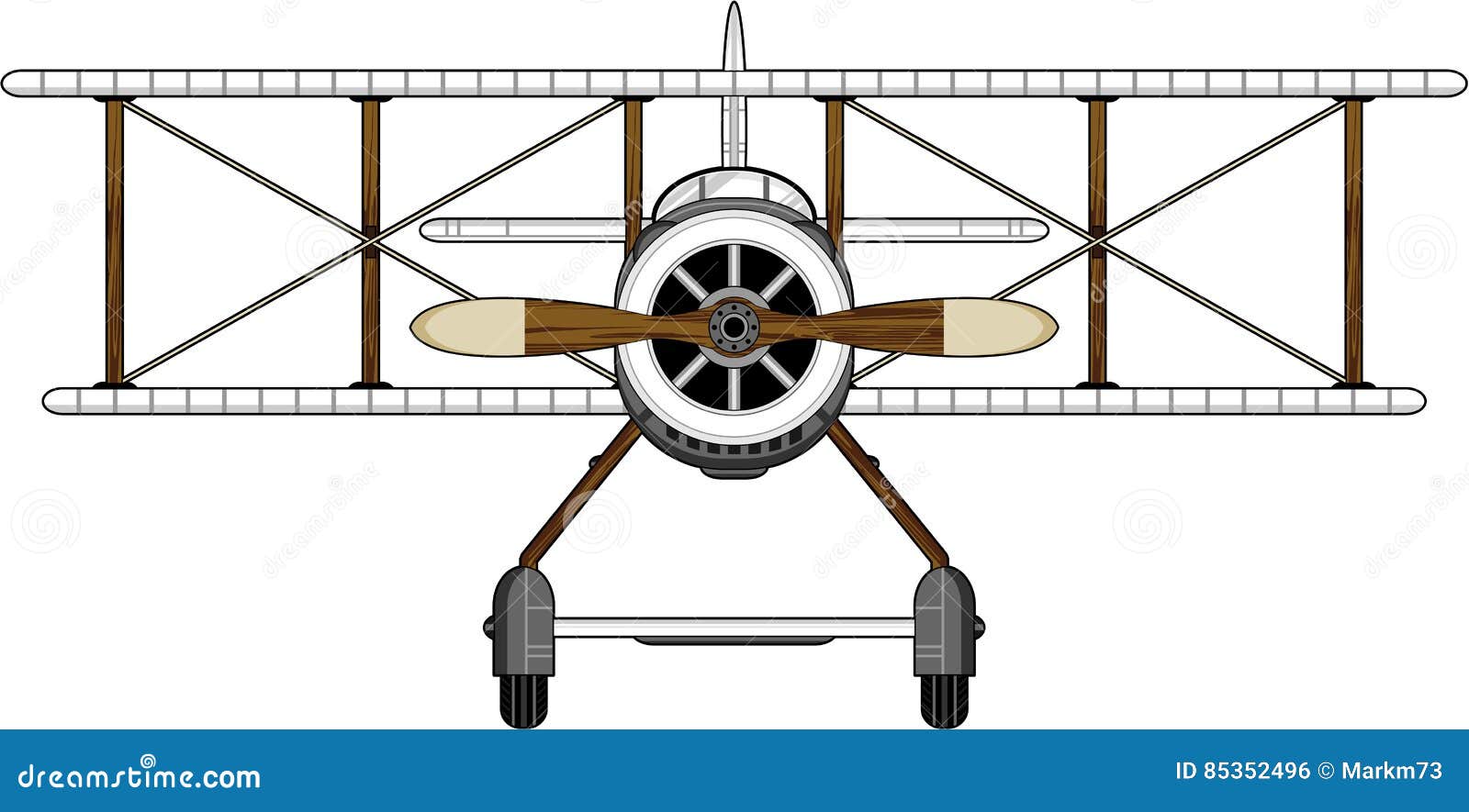 Vintage Biplane Drawing