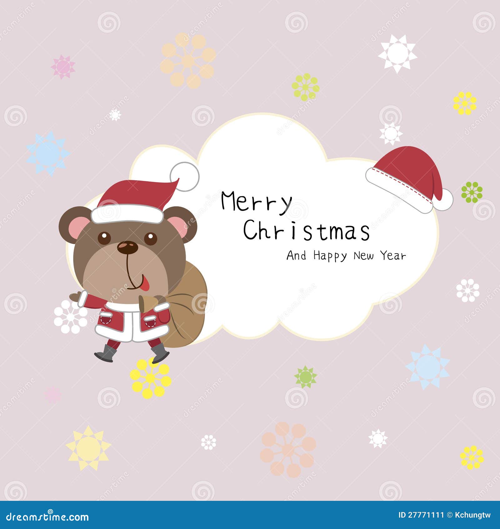 Cartoon Xmas card stock vector. Illustration of party - 27771111