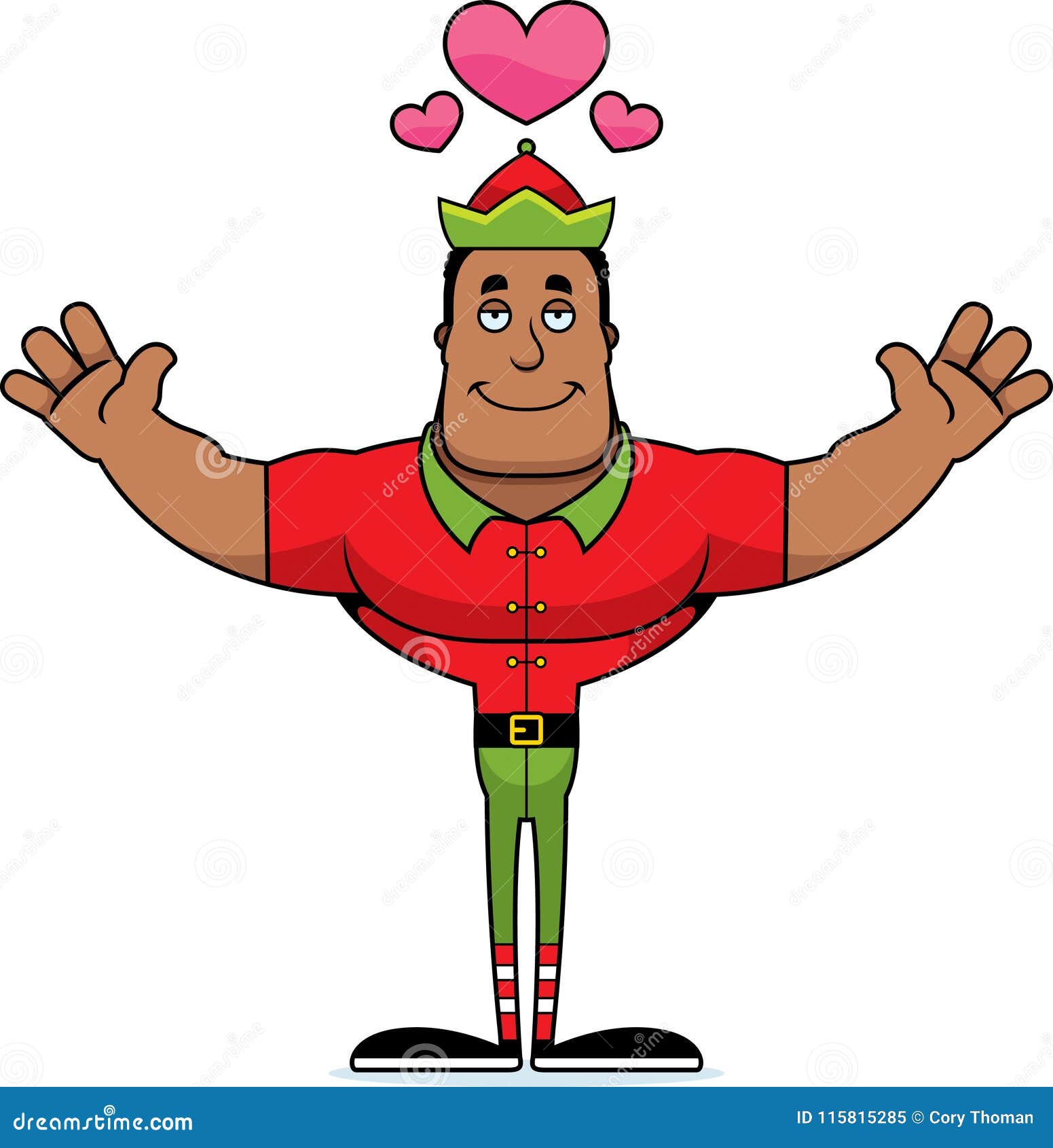 Cartoon Xmas Elf Hug stock vector. Illustration of graphic - 115815285