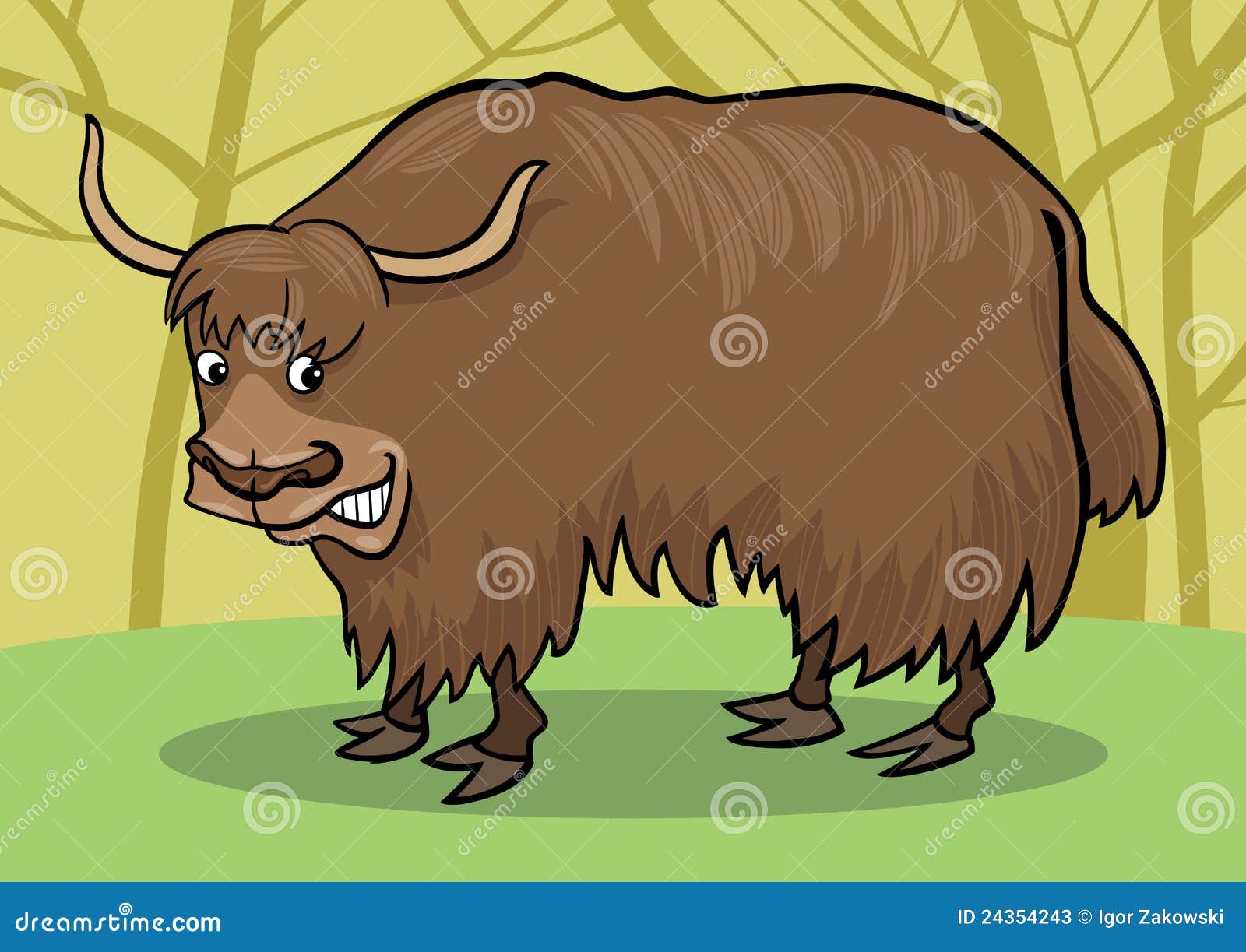 Cartoon Yak stock vector. Illustration of clip, design - 24354243