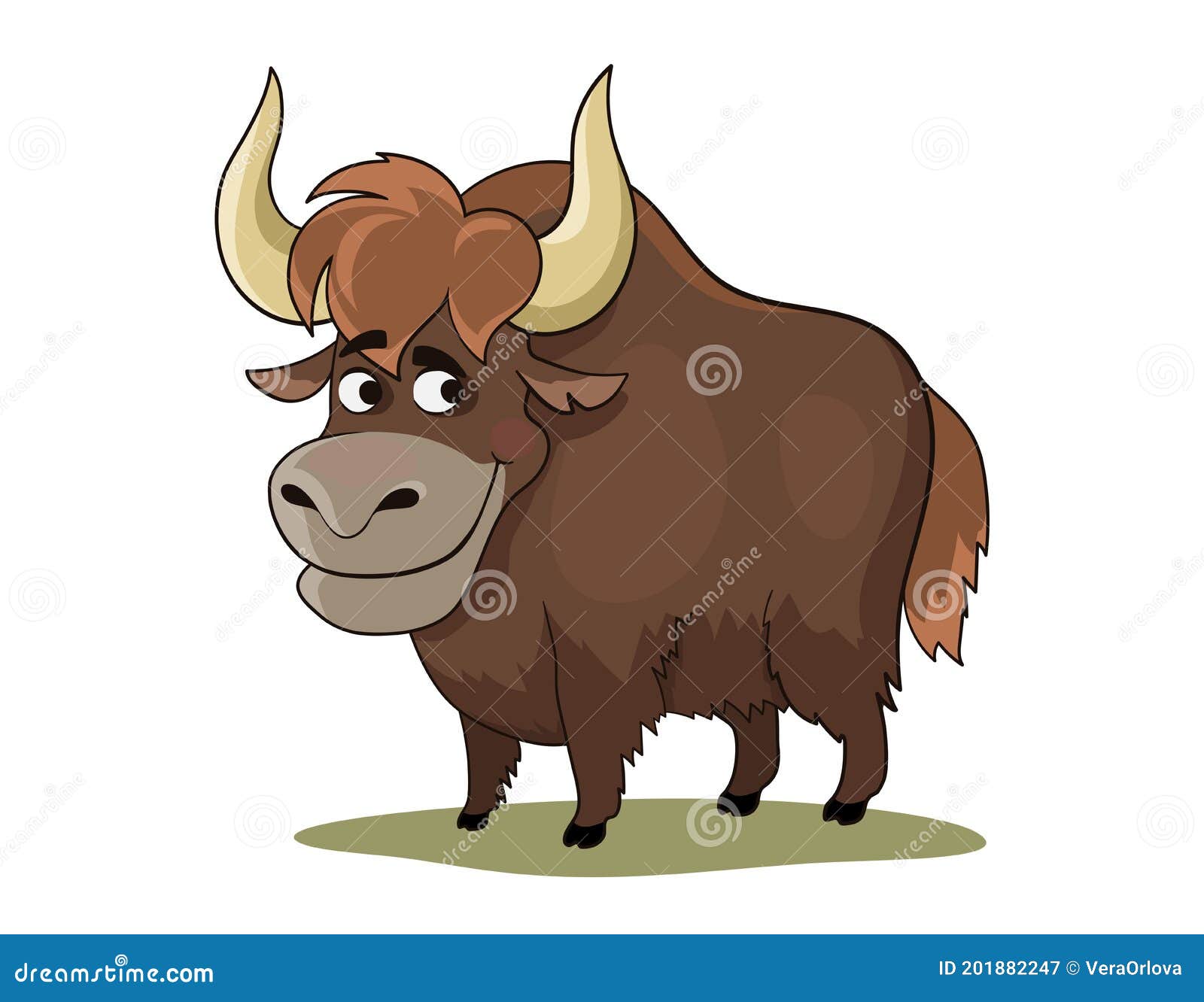 Cartoon Yak. Cute Cartoon Animal Stock Vector - Illustration of smile ...