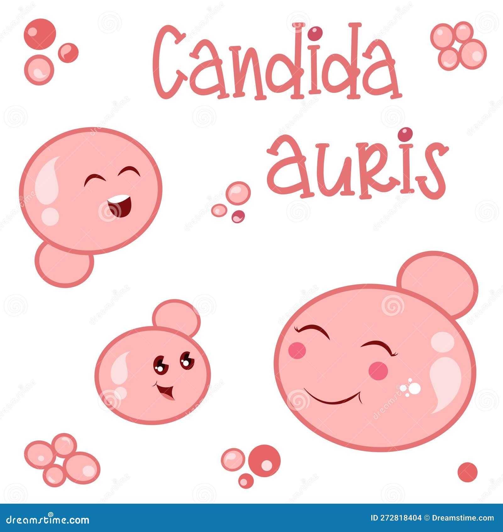 Candida Auris Kawaii Cartoon Science Vector Illustration Stock Vector ...