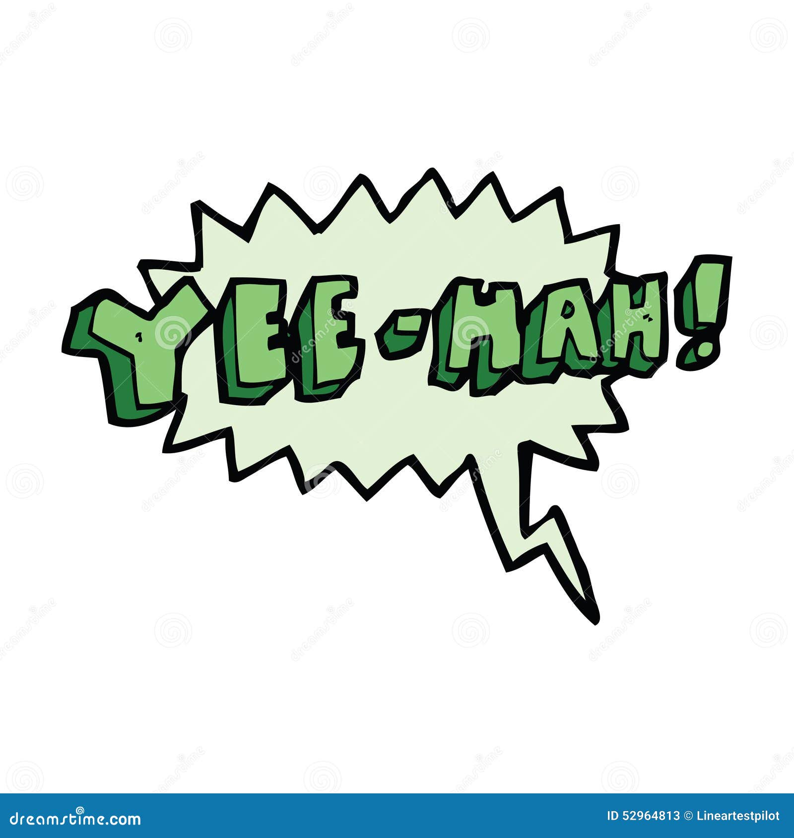 Cartoon Yeehah Symbol with Speech Bubble Stock Illustration ...