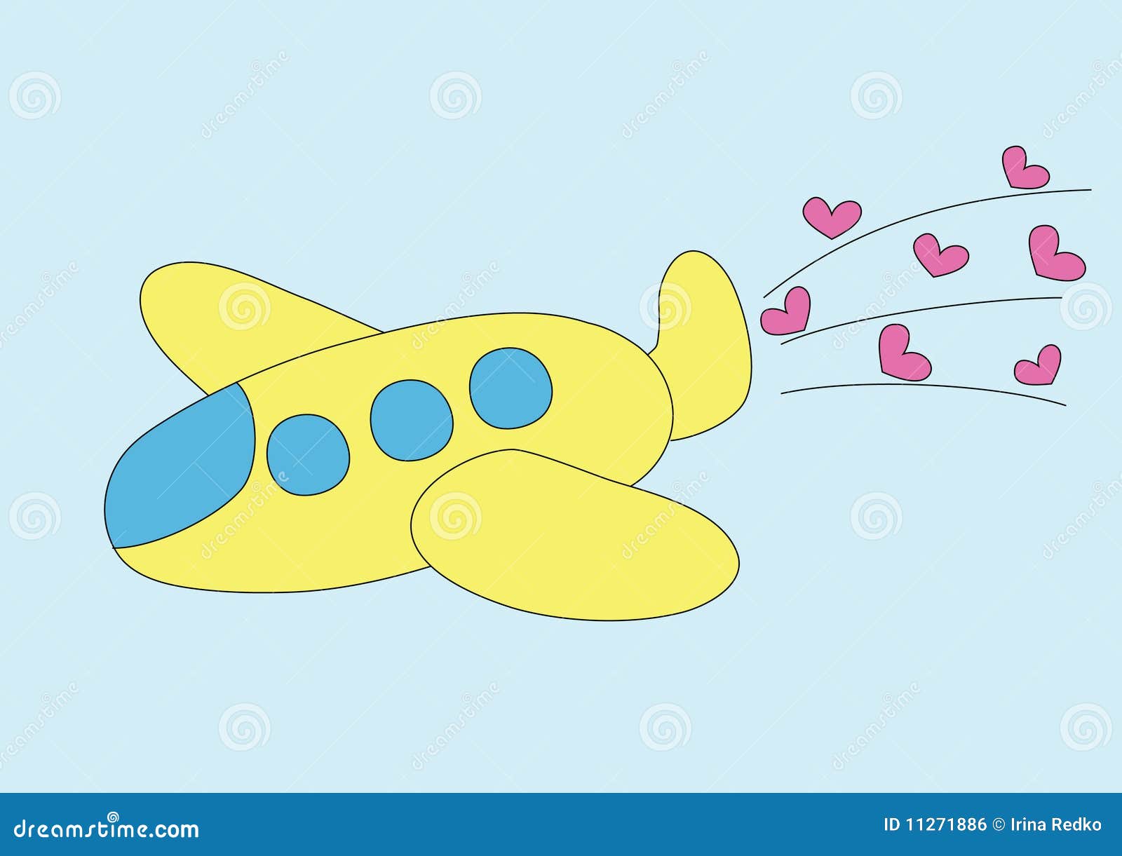 Cartoon yellow airplane stock illustration. Illustration of nice - 11271886