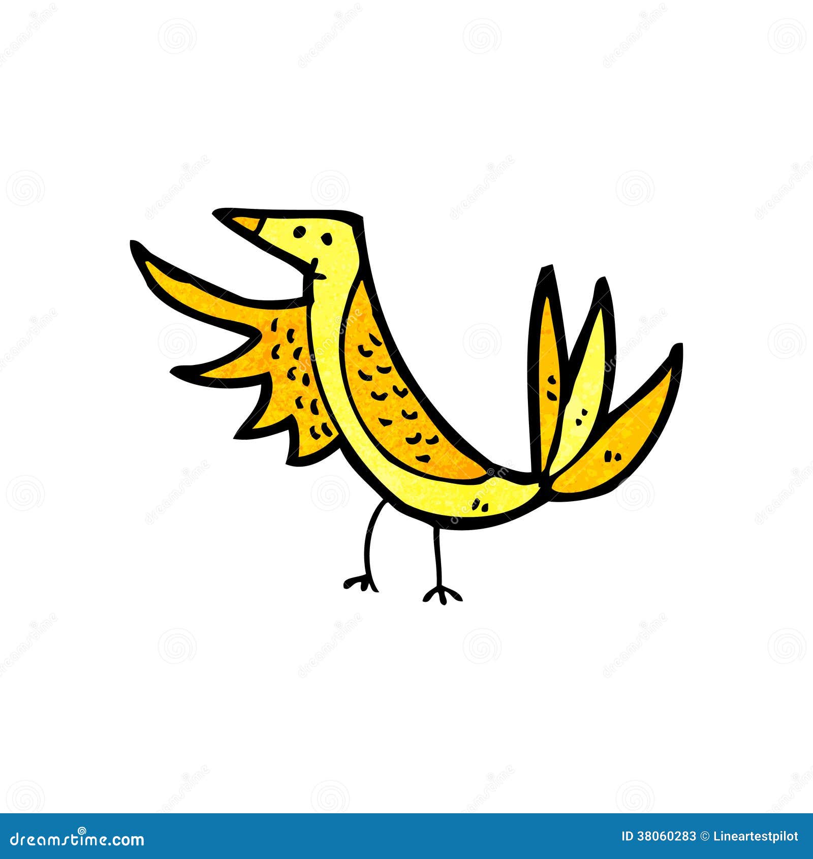 Cartoon yellow bird stock vector. Illustration of hand - 38060283