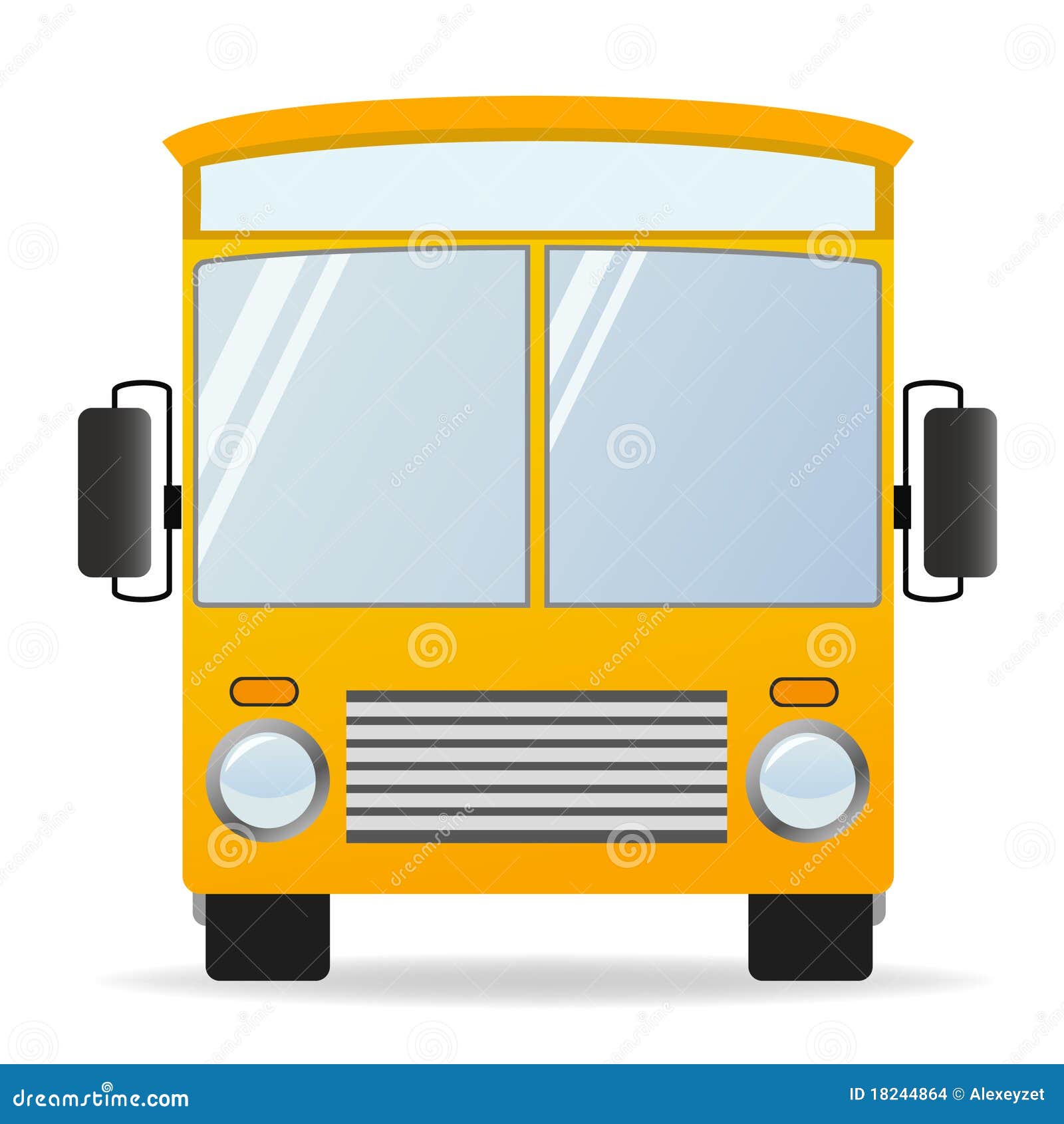 Cartoon Yellow Bus in Front View Stock Vector - Illustration of ... Cartoon Yellow Bus in Front View Stock Vector - Illustration of ...