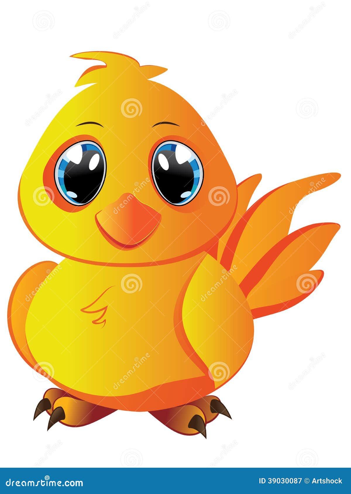 Cartoon Yellow Chicken stock vector. Illustration of duck - 39030087