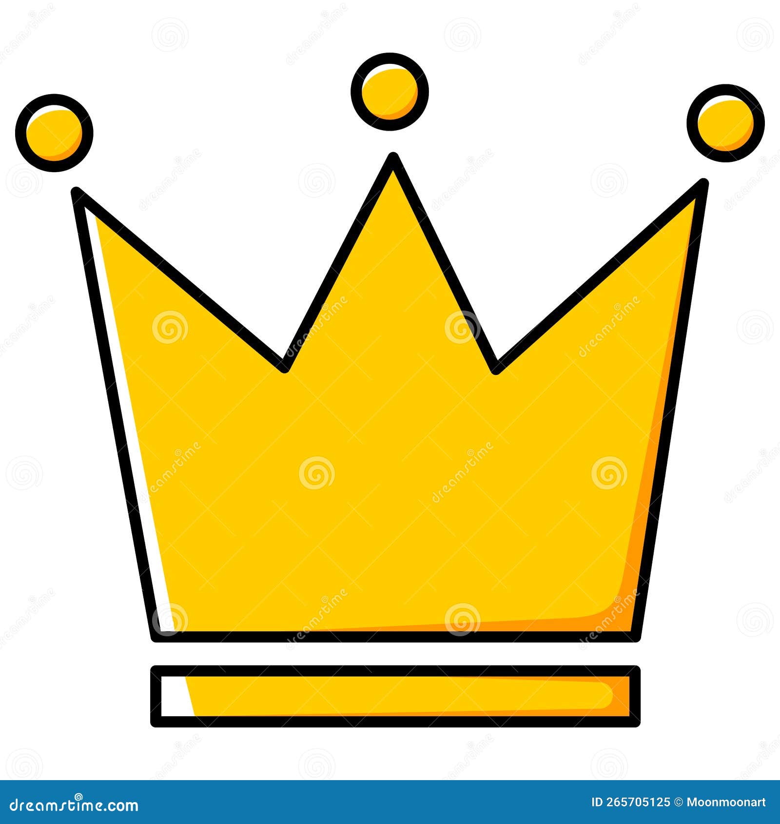 Cartoon Yellow Crown. Vector Illustration Stock Vector - Illustration ...