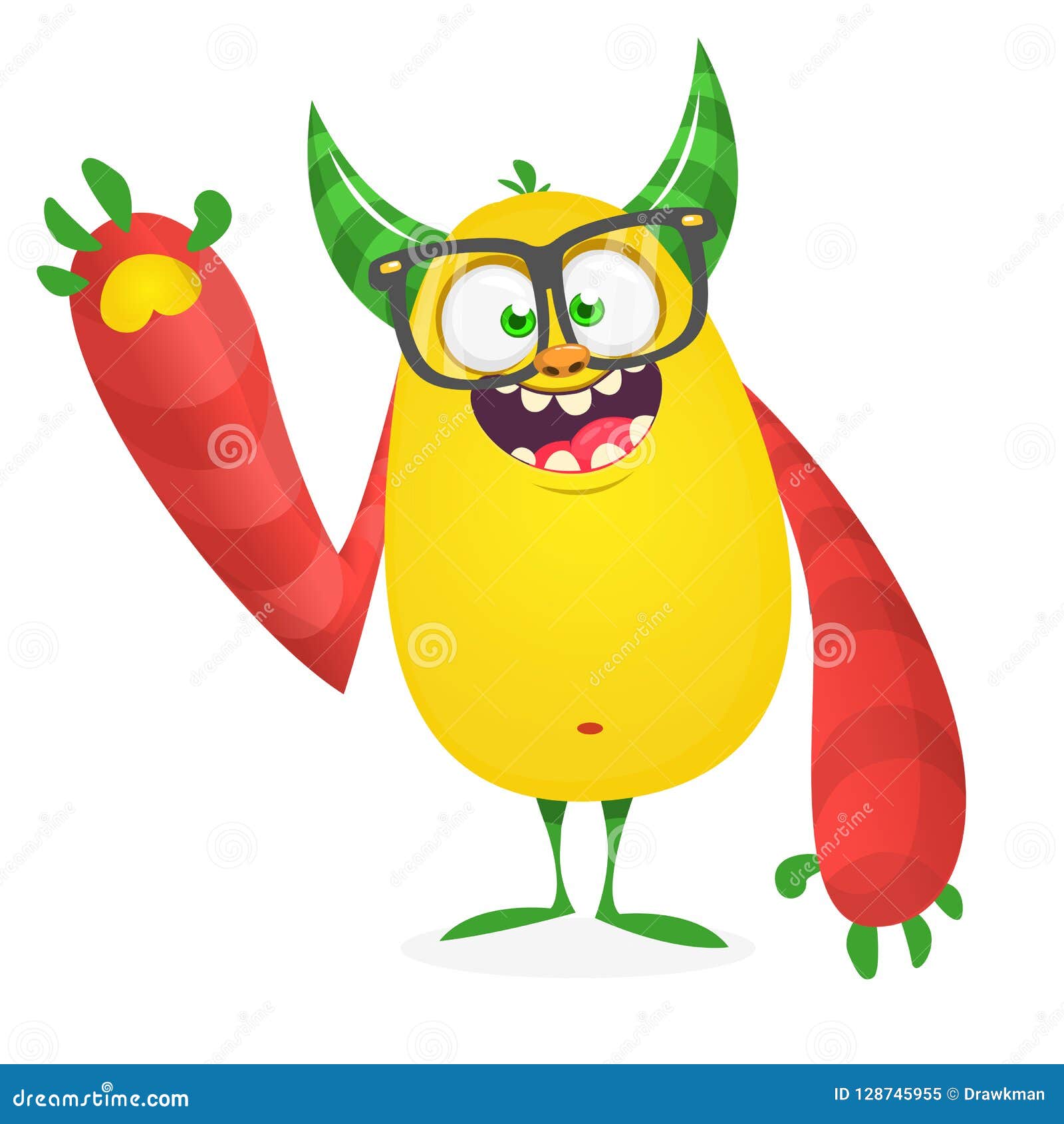 Cartoon Yellow Monster. Vector Illustration. Stock Vector ...