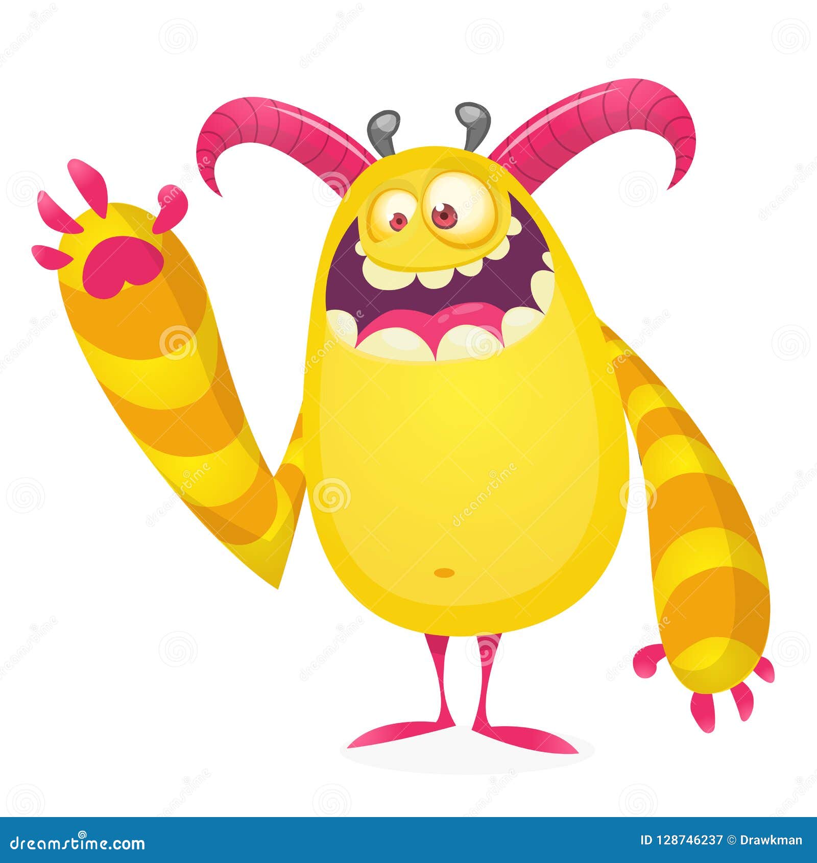 Cartoon Yellow Monster. Vector Illustration. Stock Vector ...