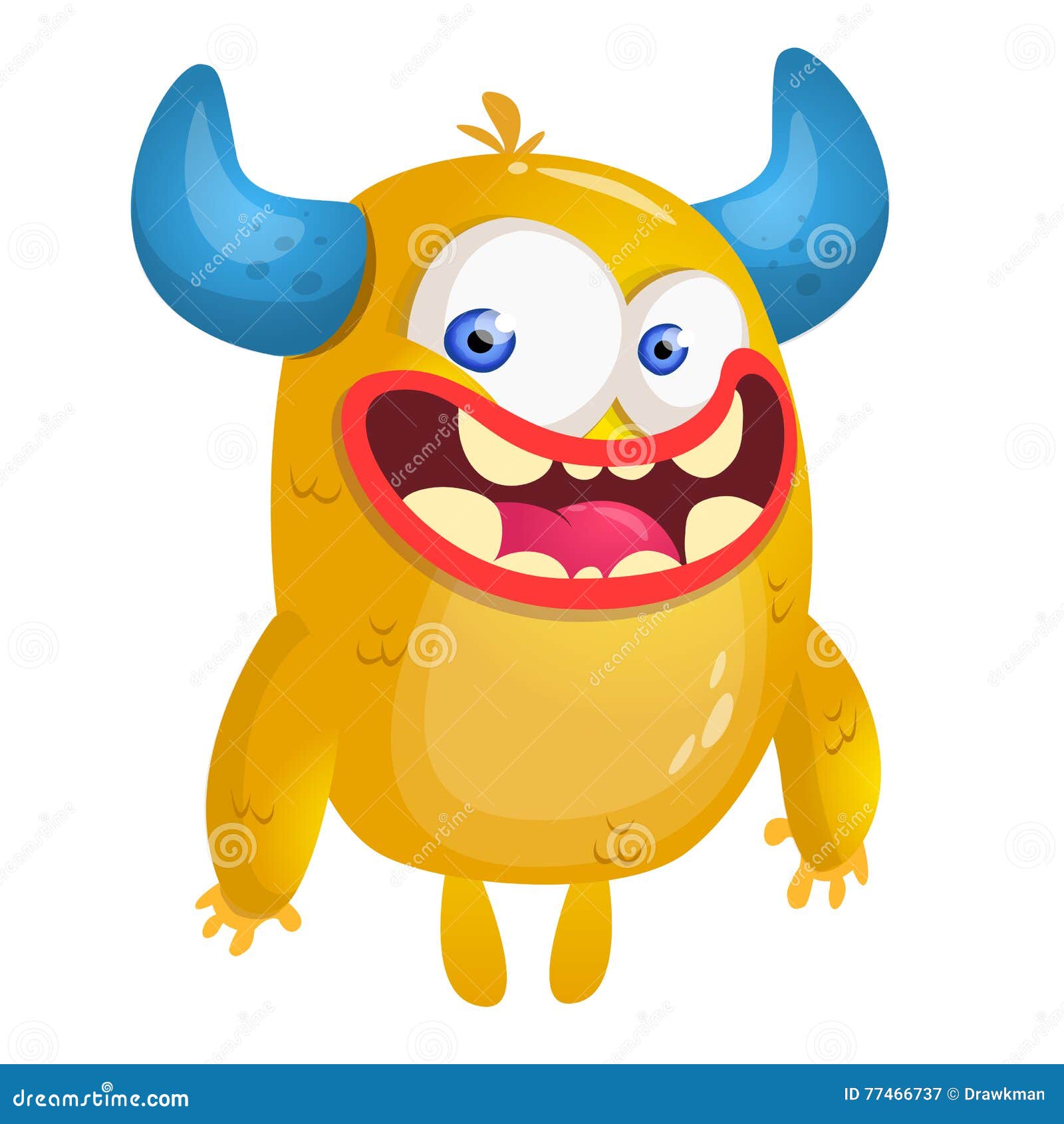 Cartoon Yellow Monster. Vector Illustration for Halloween Stock Vector ...