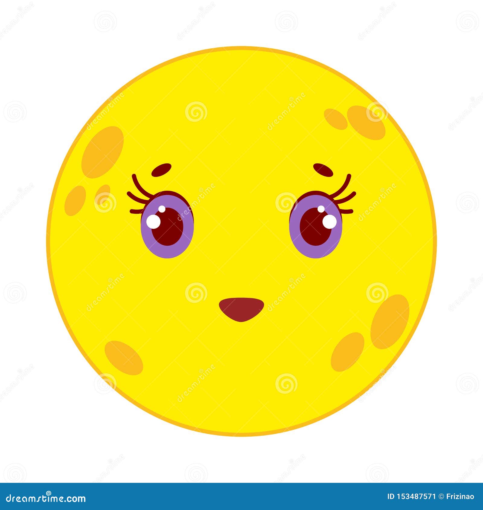 Cartoon Full Yellow Moon