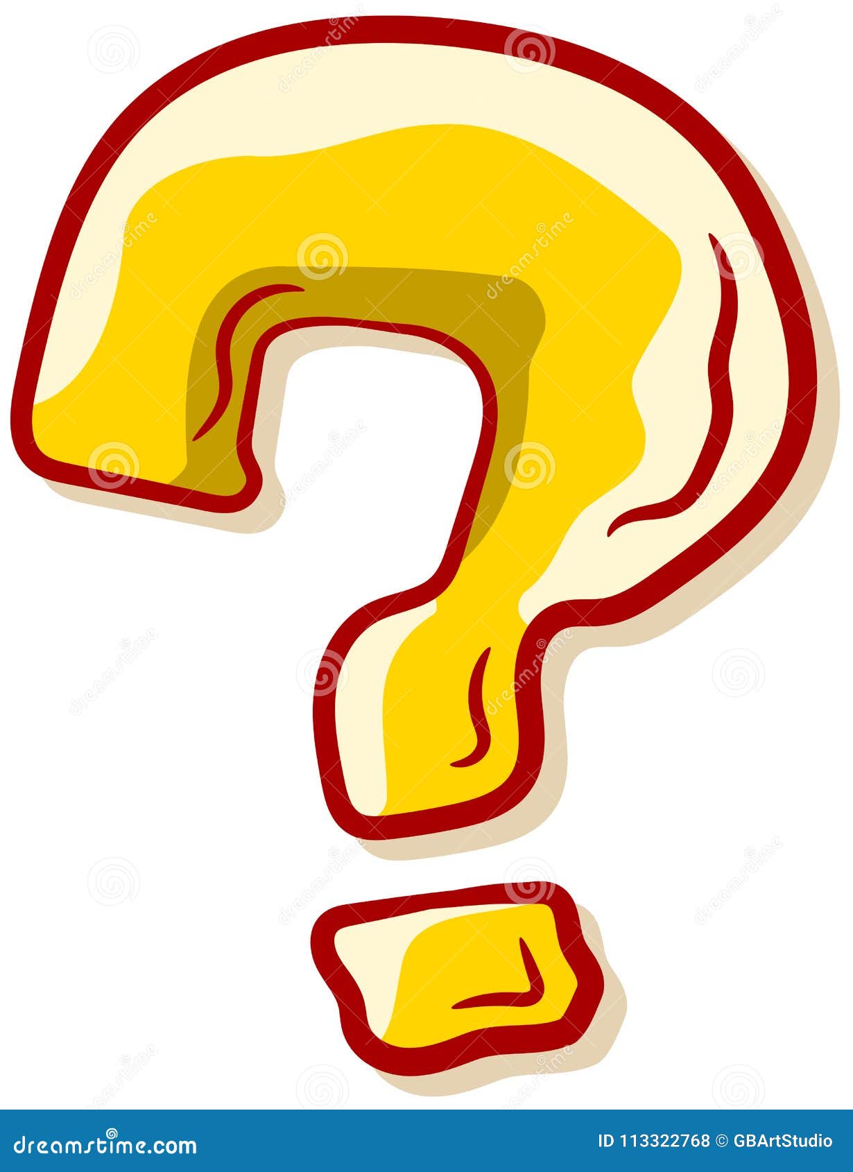 Cartoon Yellow Question Mark. Vector Icon. Stock Vector - Illustration ...