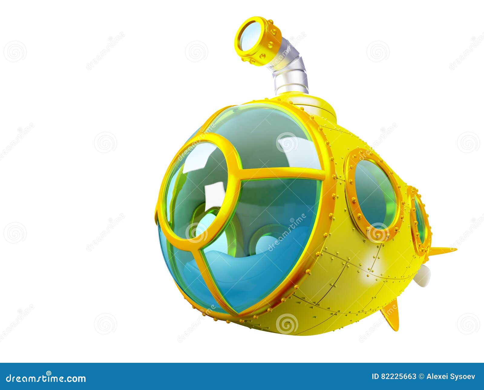Cartoon yellow submarine stock illustration. Illustration of submarine ...