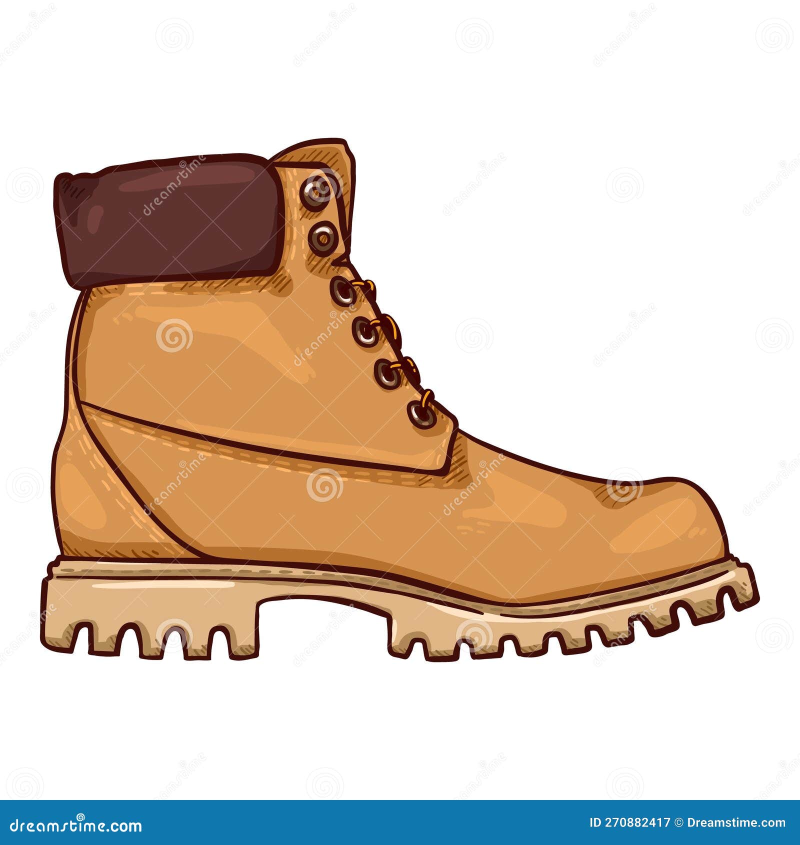 Cartoon Yellow Work Boots. Vector Illustration Stock Vector ...