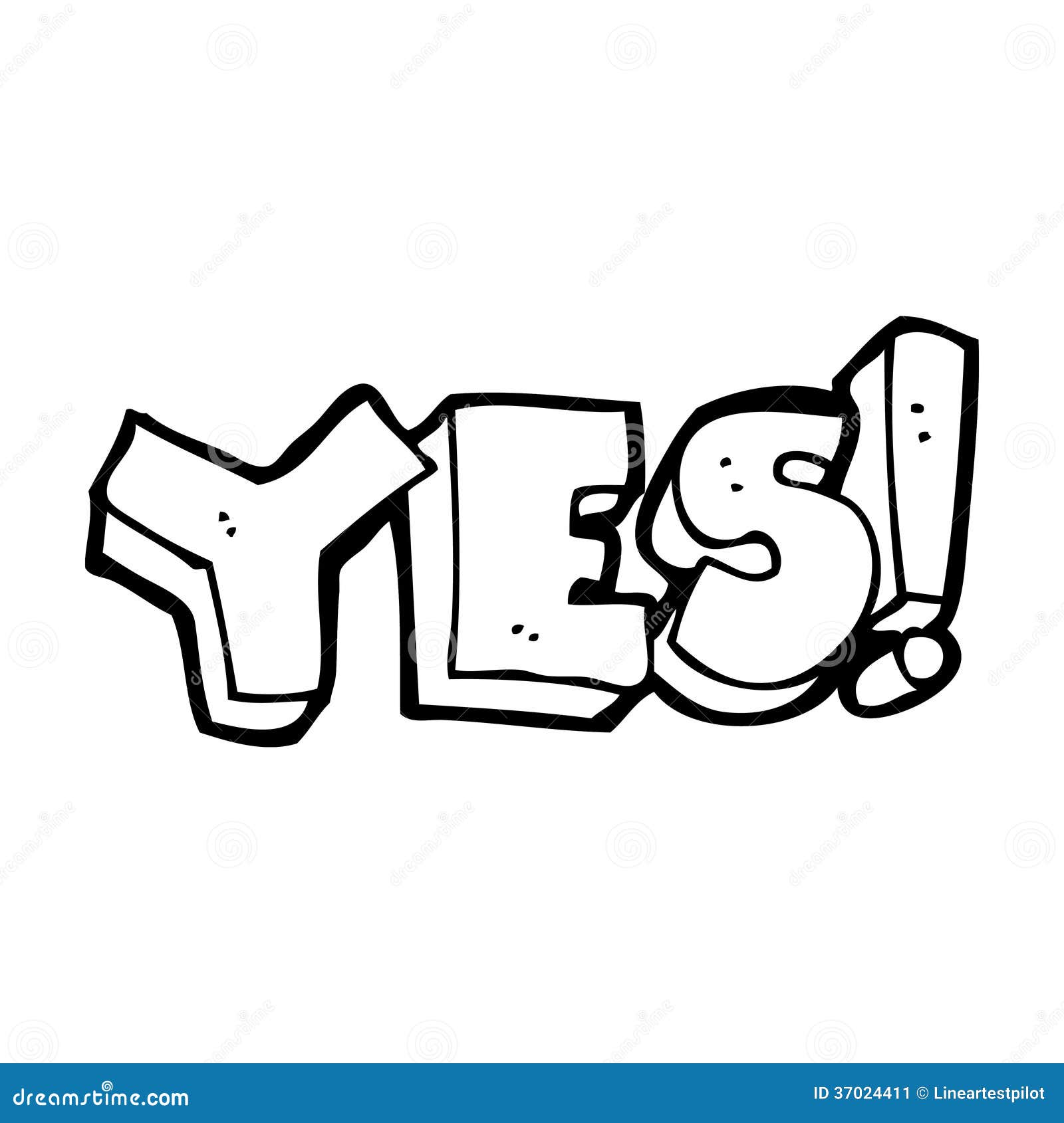 Cartoon yes symbol stock illustration. Illustration of quirky - 37024411