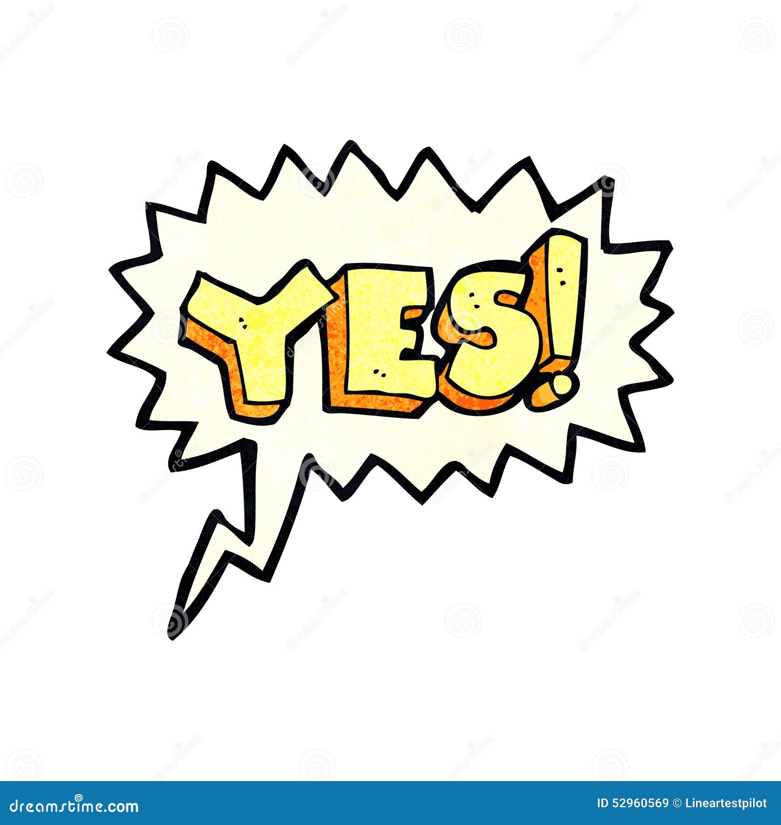 Cartoon Yes Symbol with Speech Bubble Stock Illustration - Illustration ...