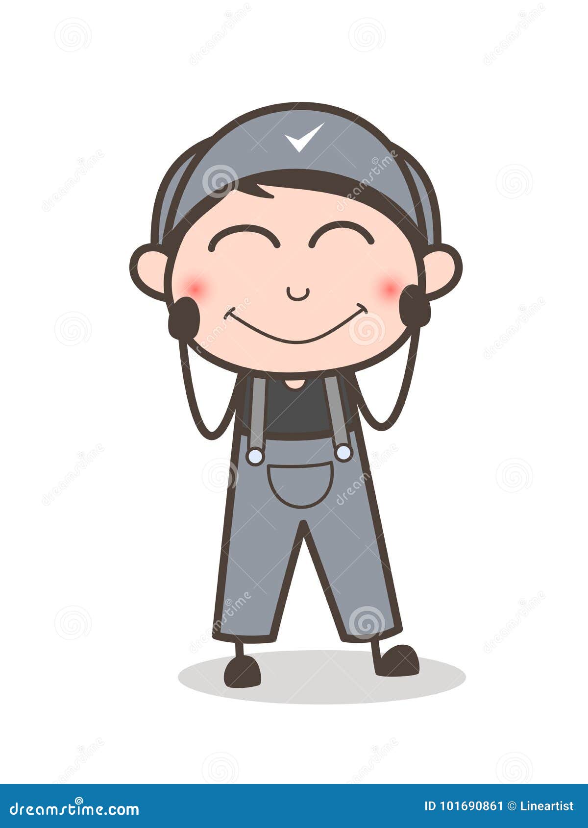Cartoon Young Boy Blushing Face Vector Illustration Stock Illustration ...