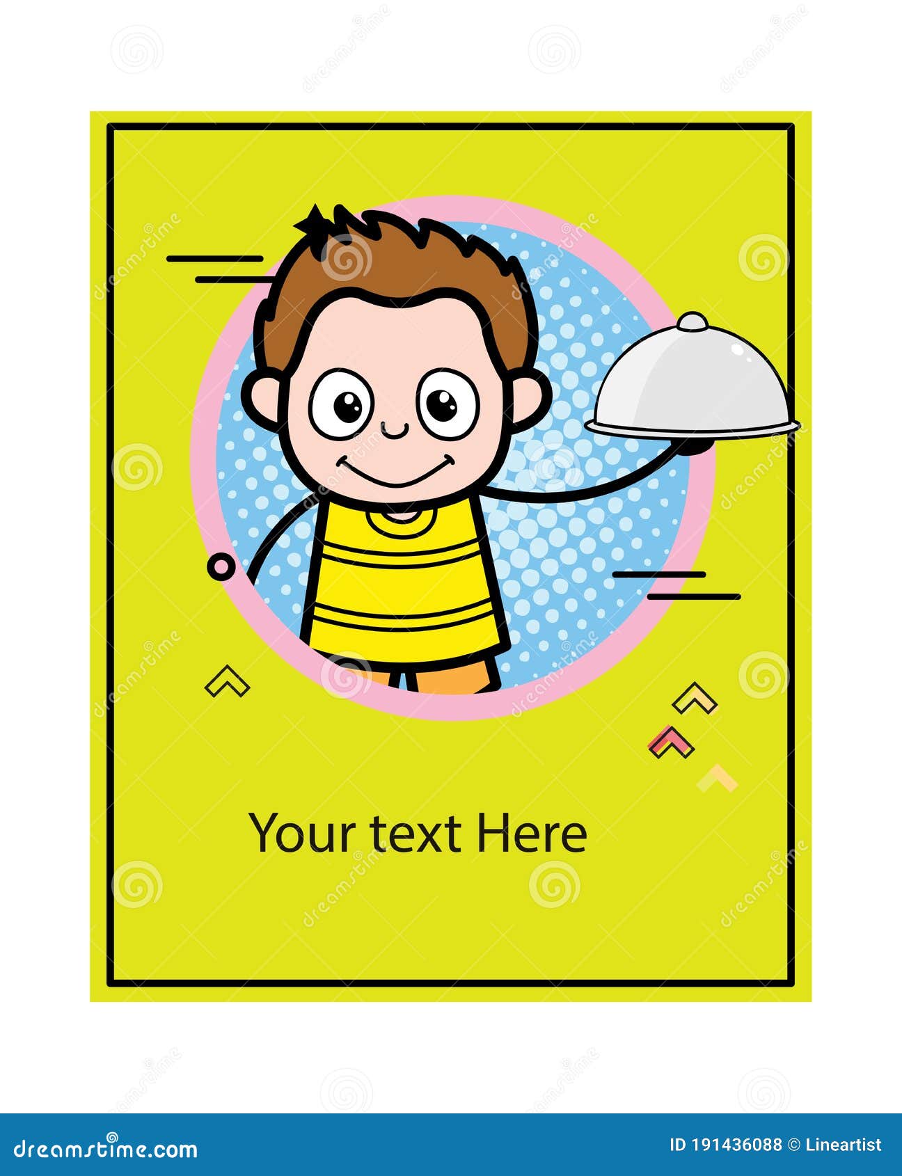 Cartoon Young Boy on Poster with Text Stock Illustration - Illustration ...