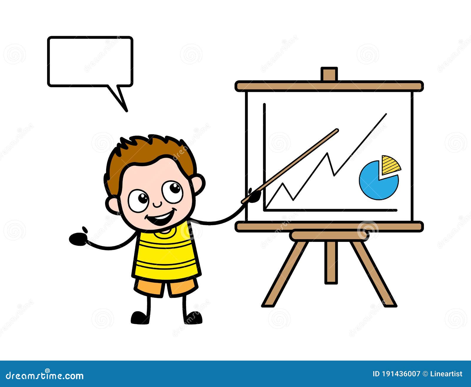 Cartoon Young Boy with Presentation Baord Stock Illustration ...