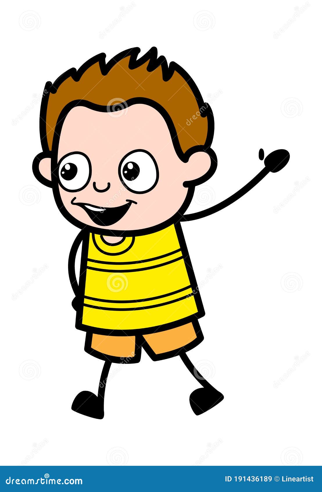 Cartoon Young Boy Saying Hello Stock Illustration - Illustration of ...