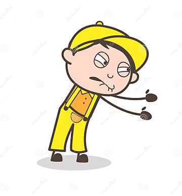 Cartoon Young Boy Trying To Pull Face Expression Vector Stock ...