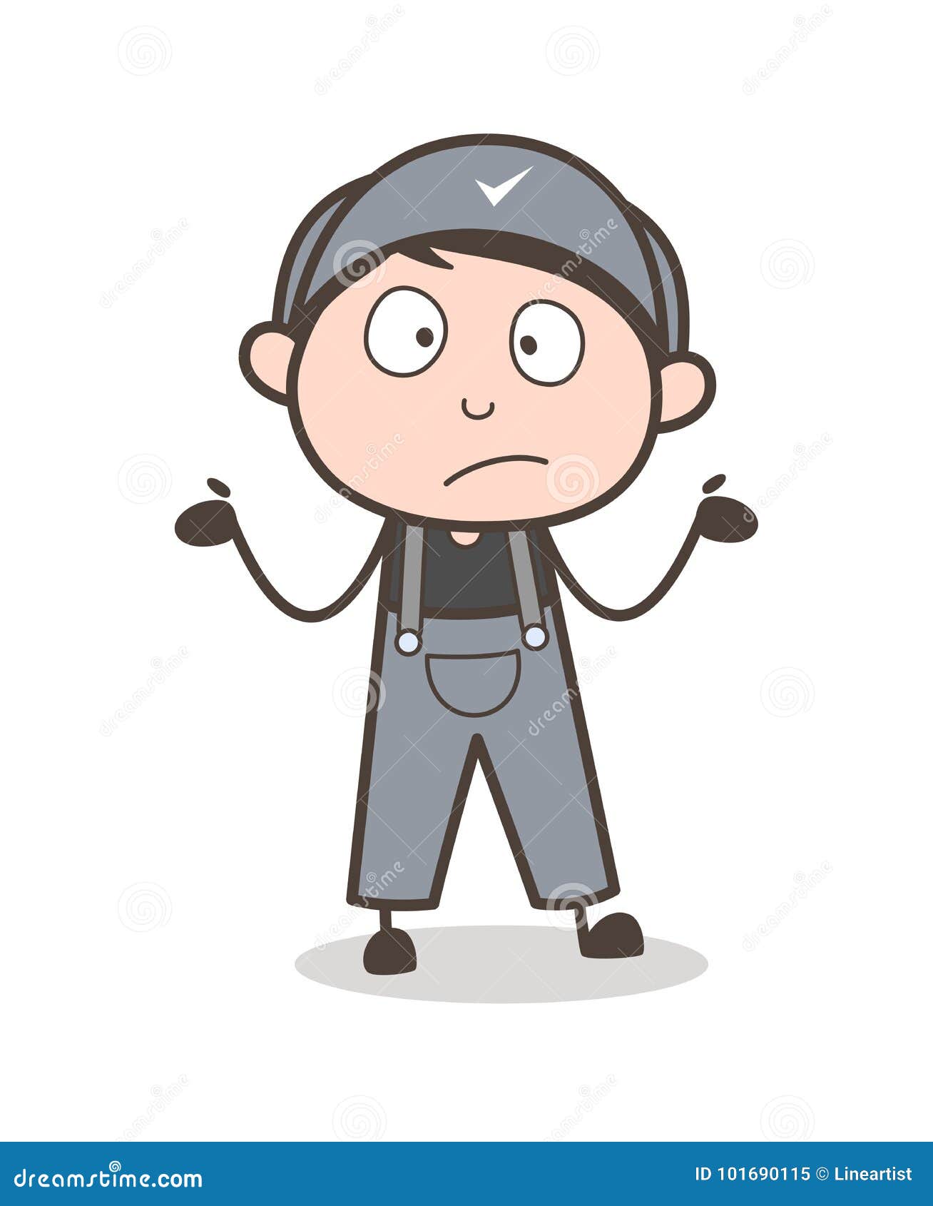 Cartoon Young Boy Unaware Expression Vector Illustration Stock ...