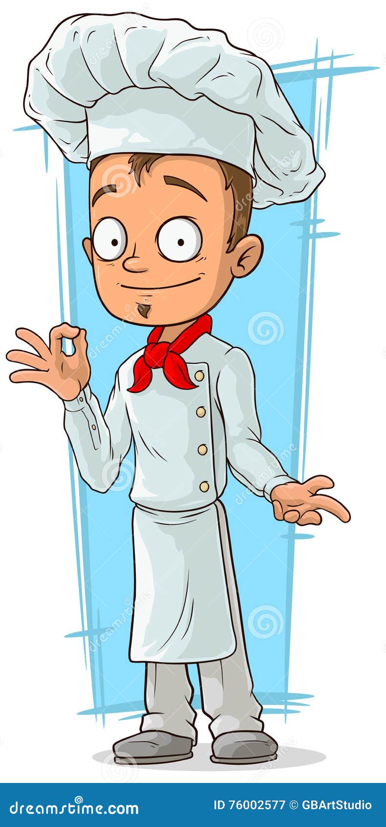 Cartoon Young Chef in White Uniform Stock Vector - Illustration of ...