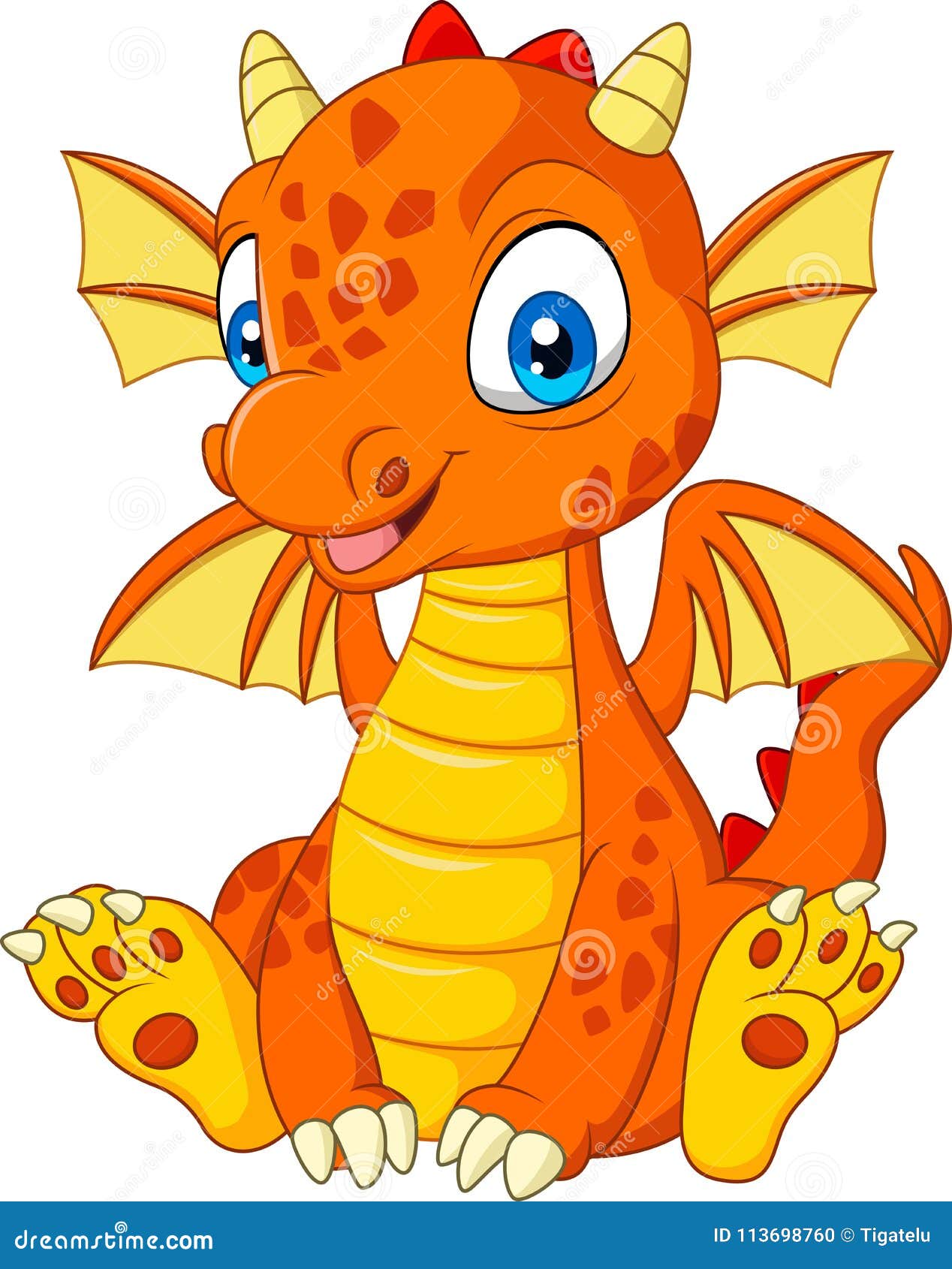 Cartoon Young Dragon Sitting Stock Vector - Illustration of fairy ...