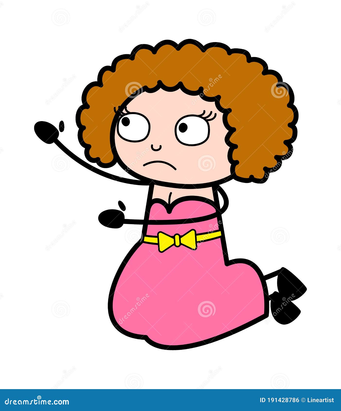Cartoon Young Lady Begging stock illustration. Illustration of trendy ...