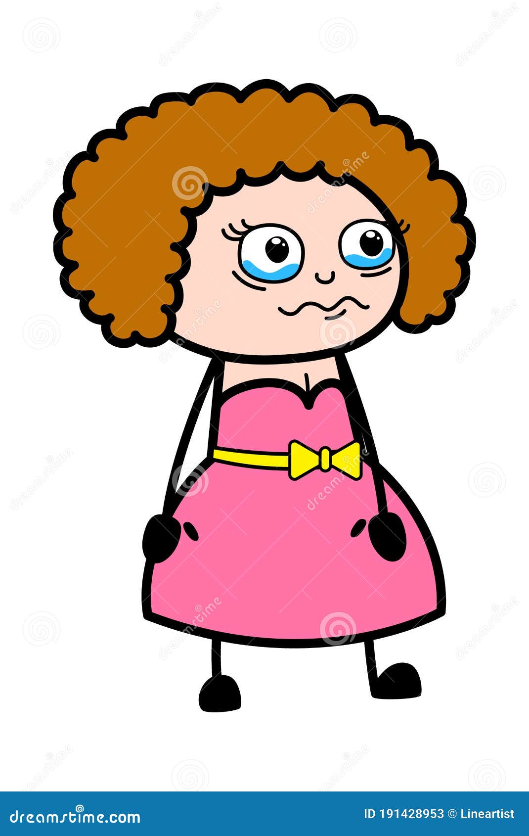 Cartoon Young Lady Crying stock illustration. Illustration of ...