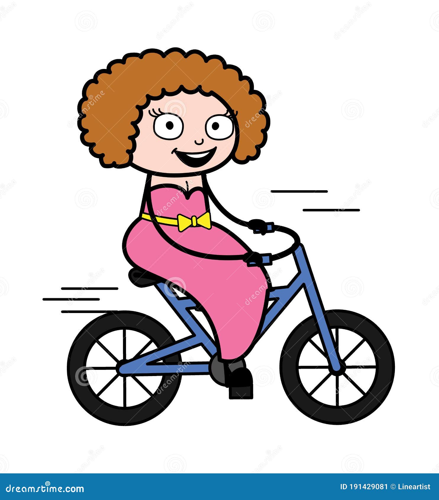 Cartoon Young Lady Riding Bicycle Royalty-Free Stock Photography ...