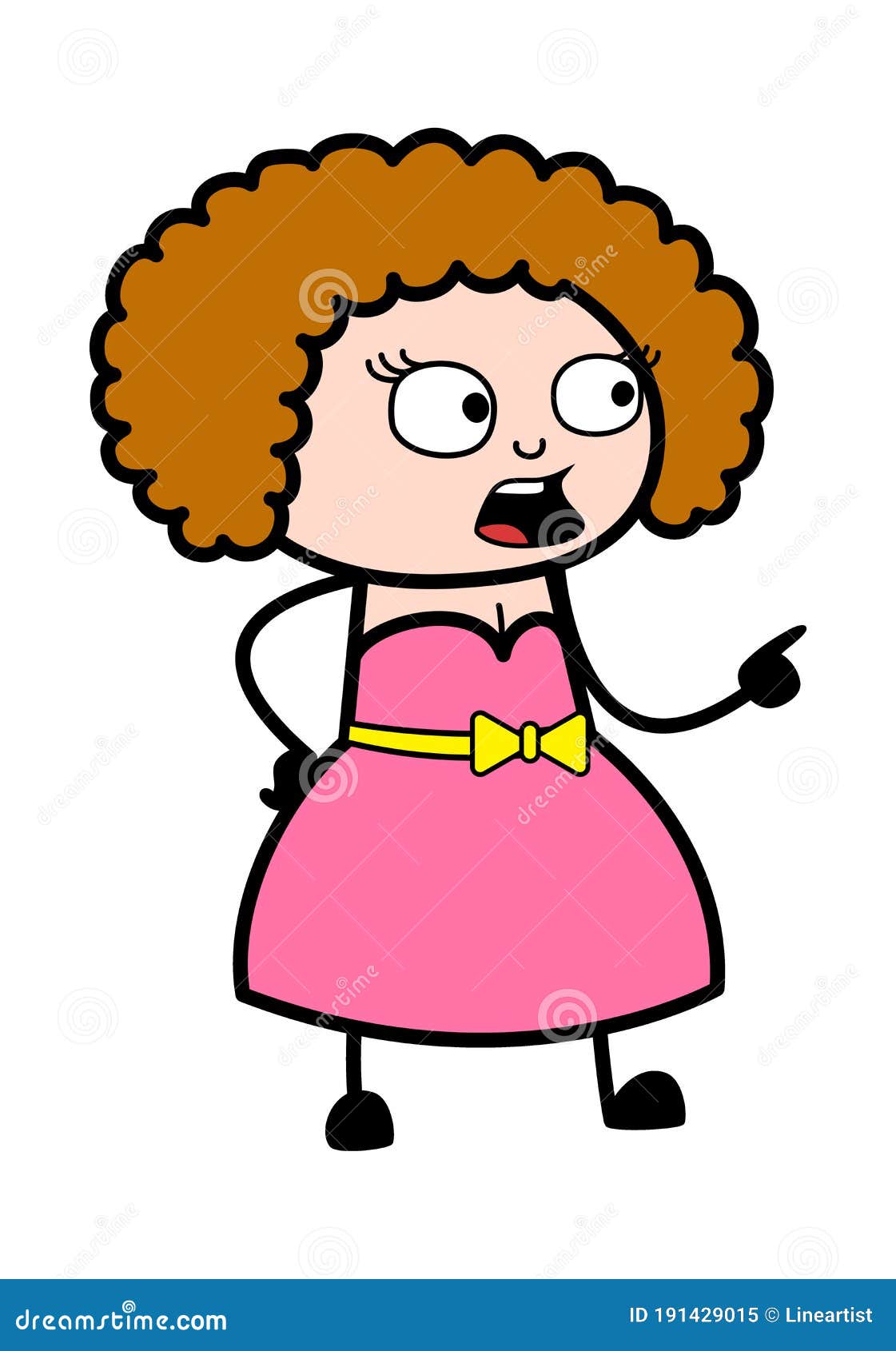 Cartoon Young Lady Saying Something Stock Illustration - Illustration ...