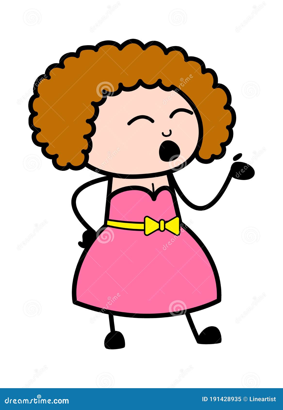 Cartoon Young Lady Speaking Stock Illustration - Illustration of vector ...
