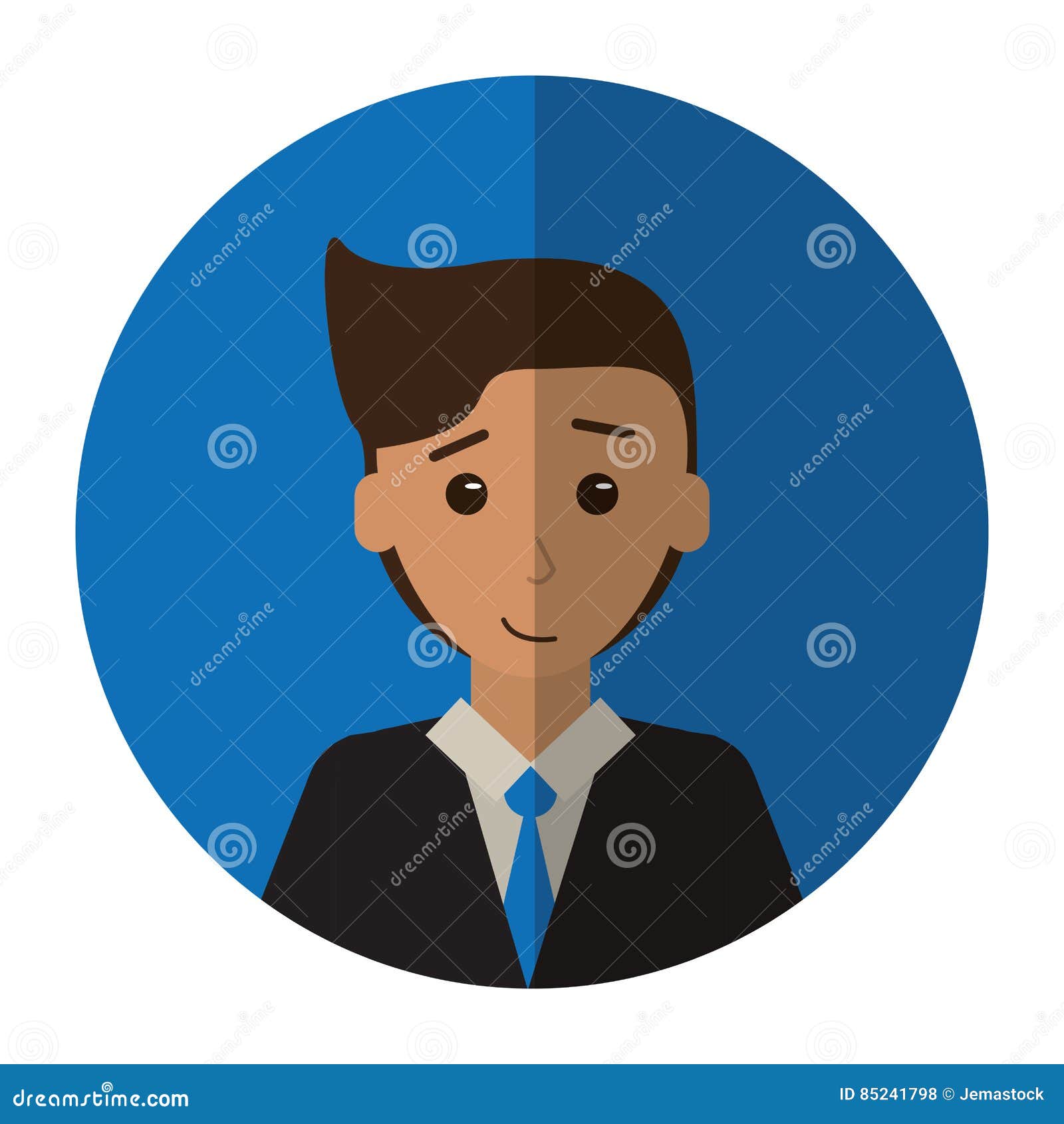 Cartoon Young Man with Suit Tie Employee Shadow Stock Vector ...