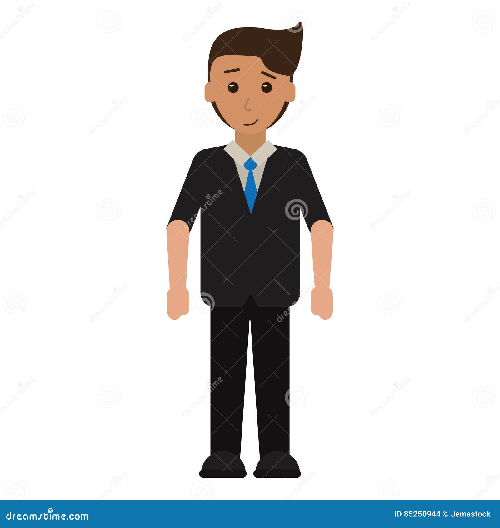Cartoon Young Man with Suit Tie Employee Stock Vector - Illustration of ...