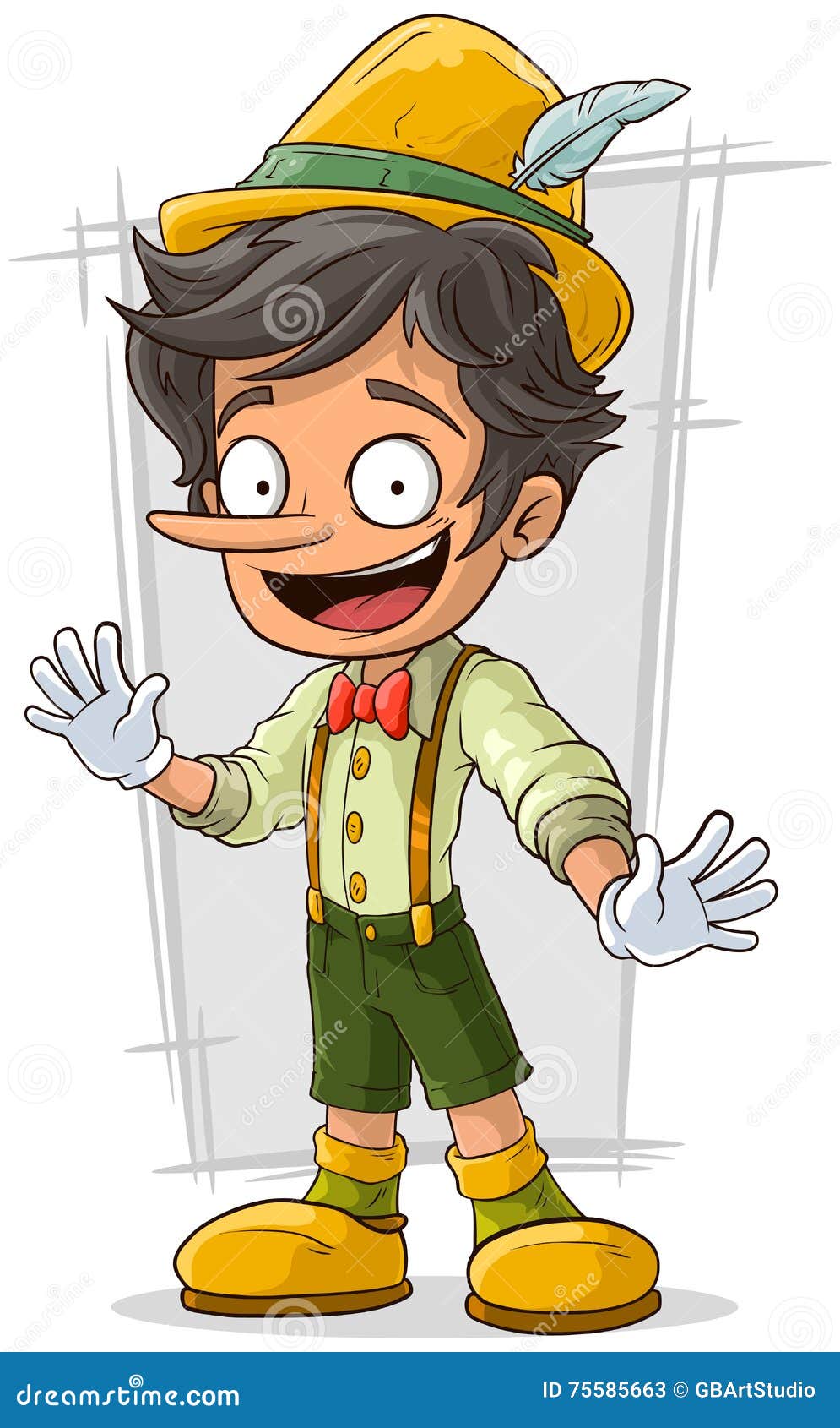 Cartoon Pinocchio Marionette Sitting With Lifeless Expression ...