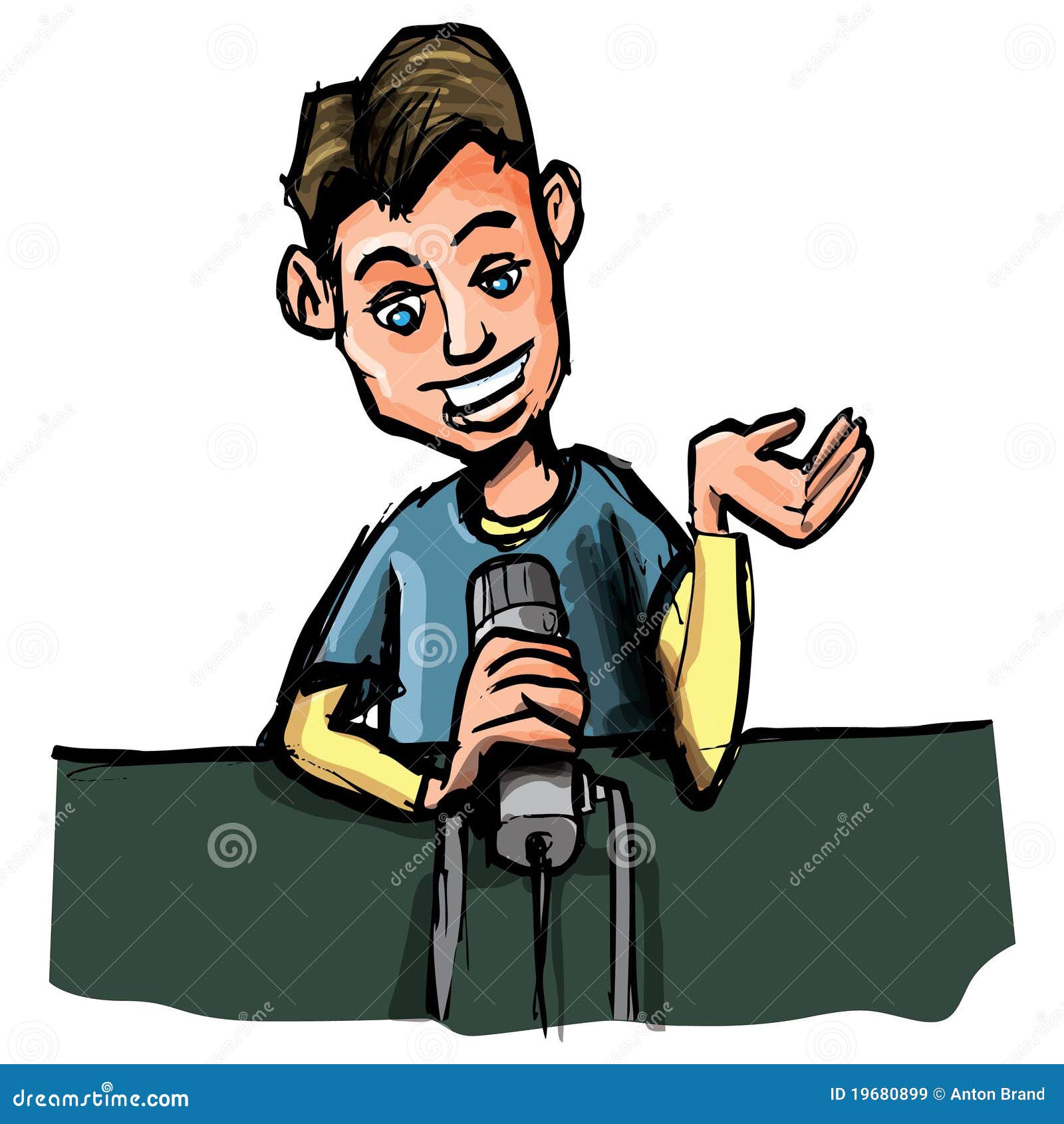 Cartoon Of Young Radio DJ | CartoonDealer.com #19680899