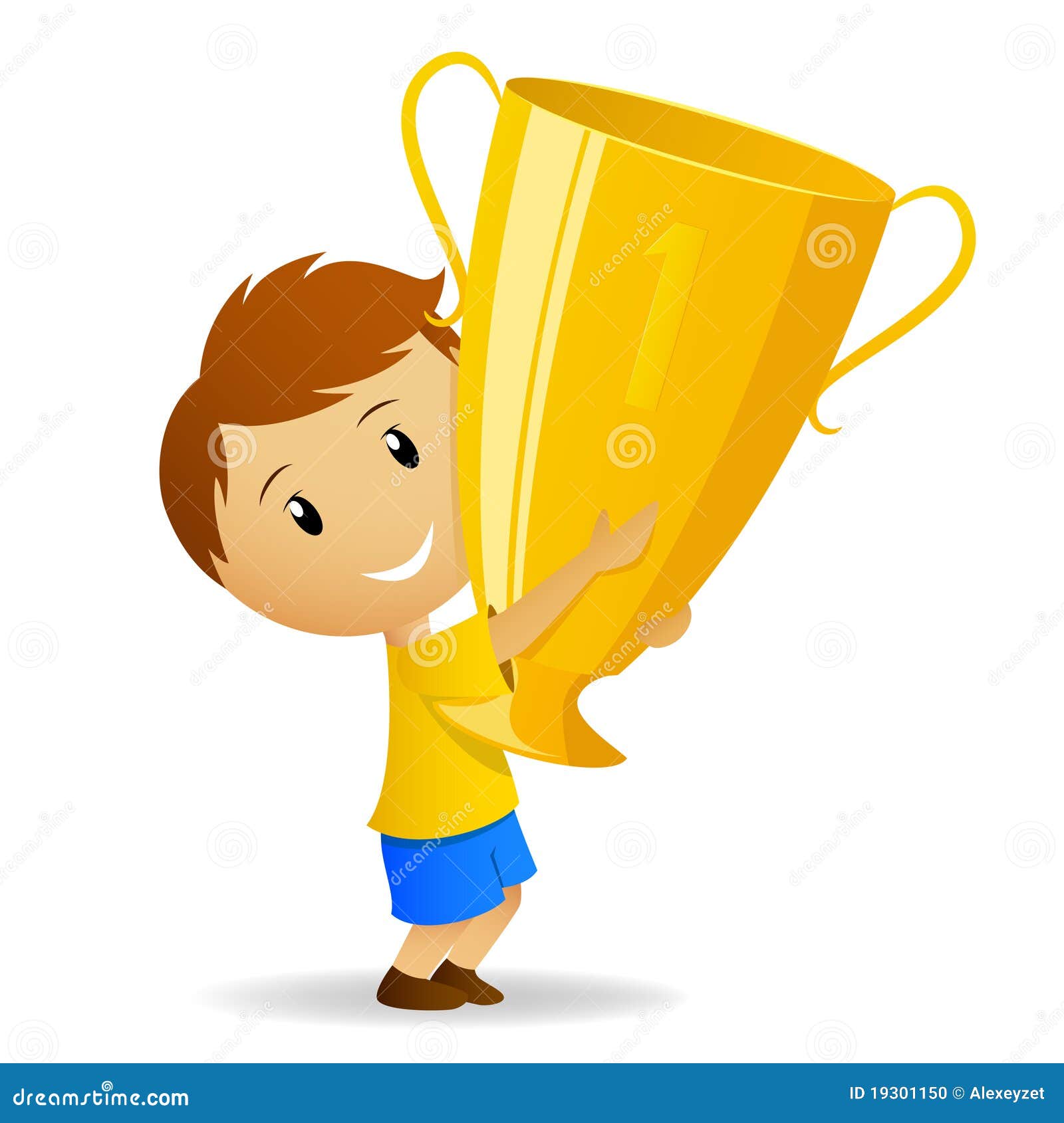 Cartoon Young Winner with Golden Trophy Cup Stock Vector - Illustration ... Cartoon Young Winner with Golden Trophy Cup Stock Vector - Illustration ...