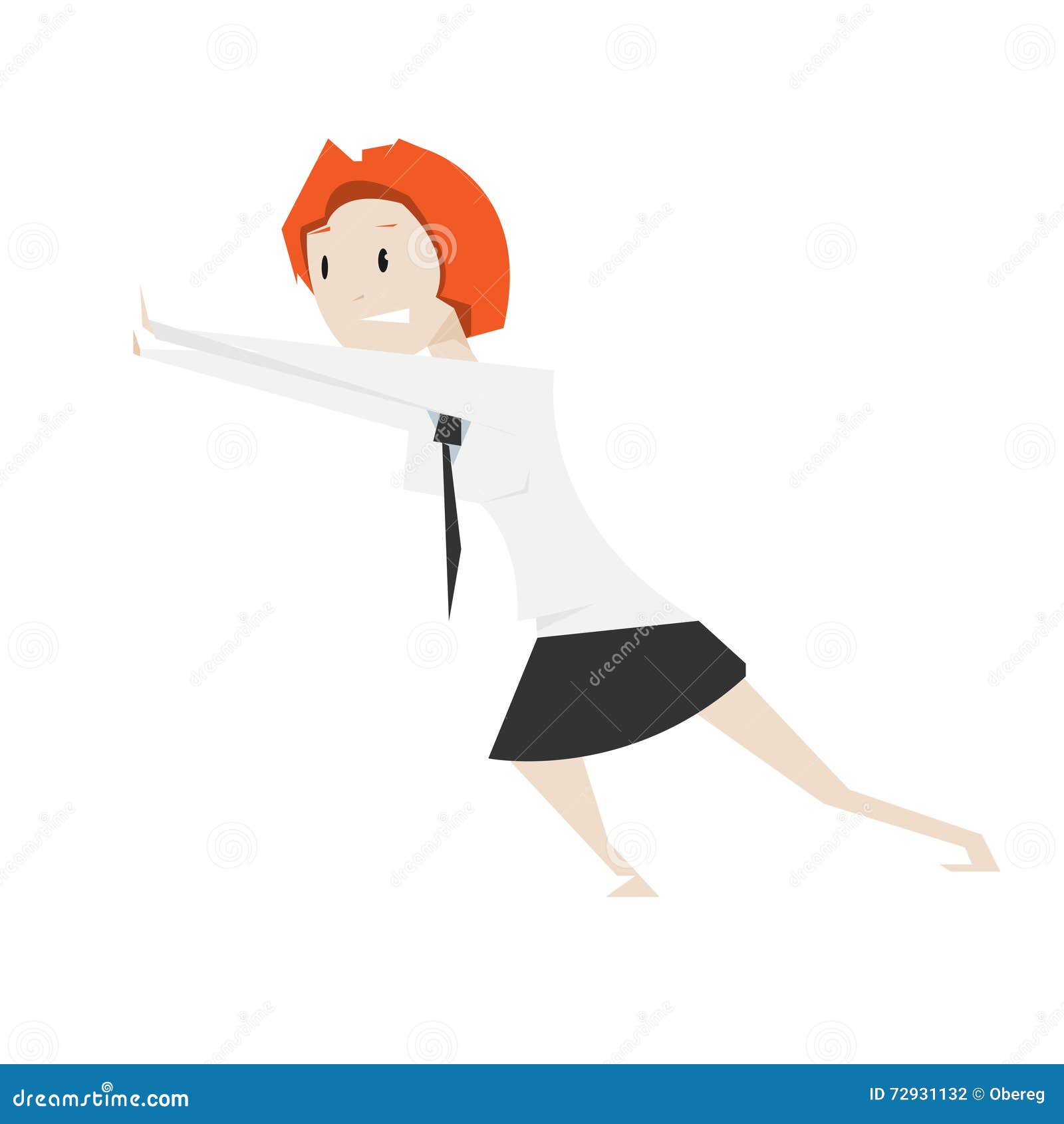 Man And Woman Push A Door From The Opposite Direction Cartoon Vector ...