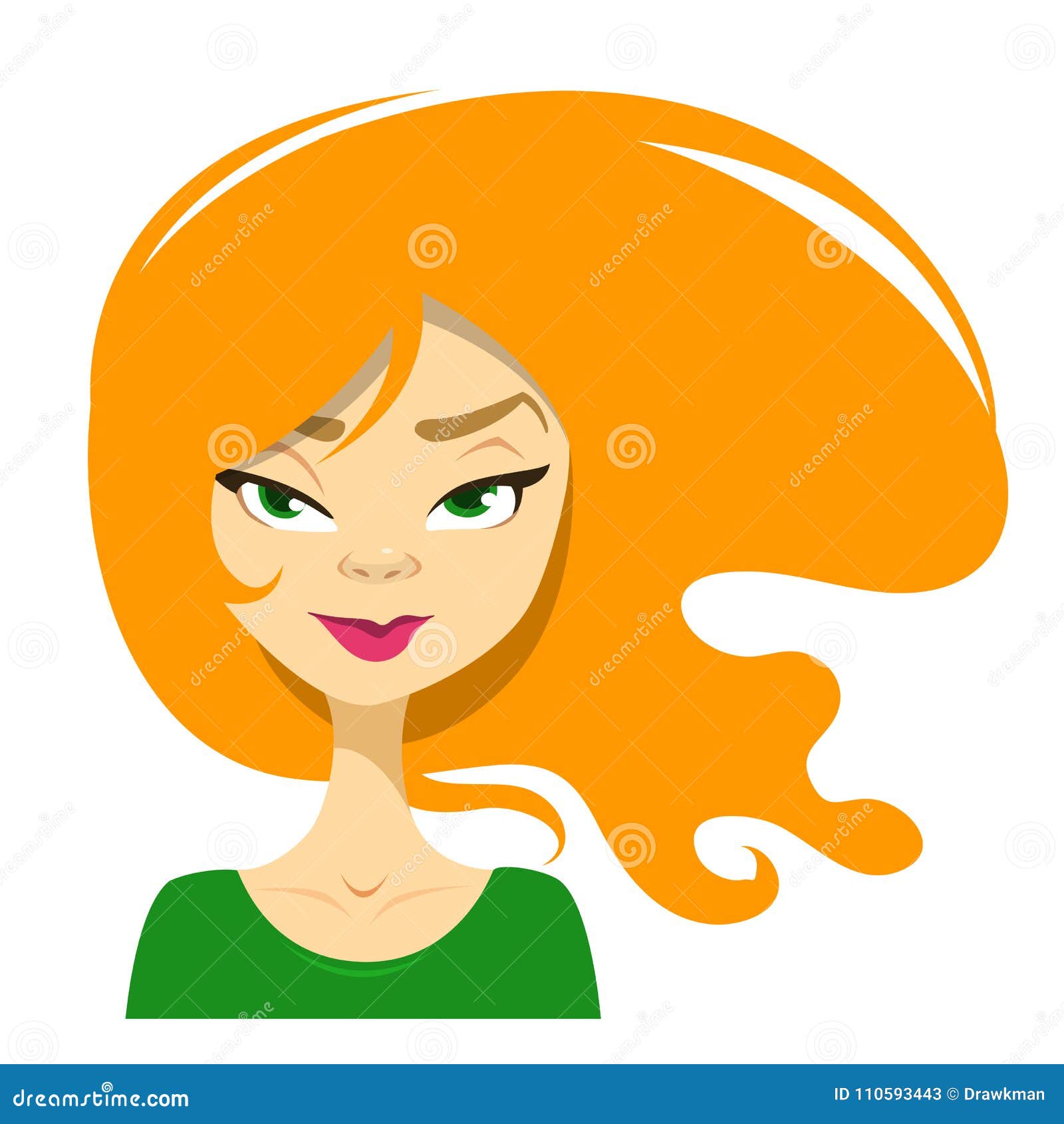 Cartoon Young Women Face. Vector Illustration. Stock Vector ...