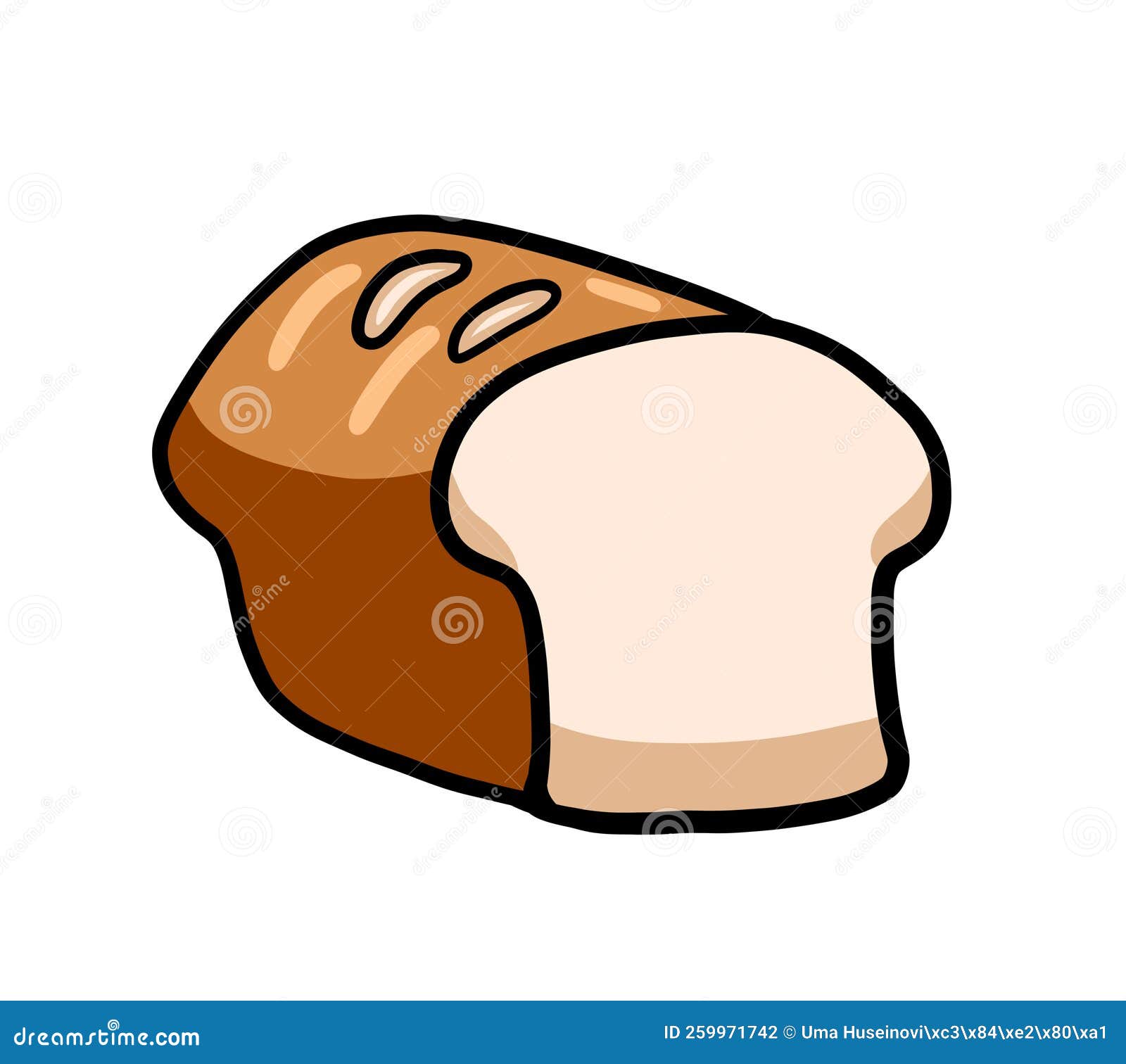 A Cartoon Yummy Looking Bread Stock Illustration - Illustration of icon ...