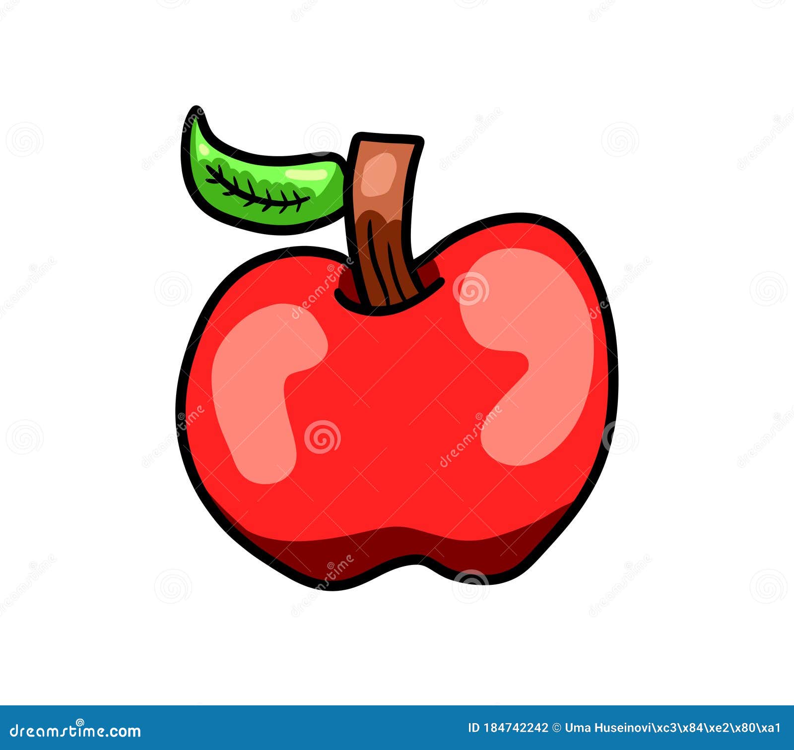 A Cartoon Yummy Red Apple stock illustration. Illustration of juice ...