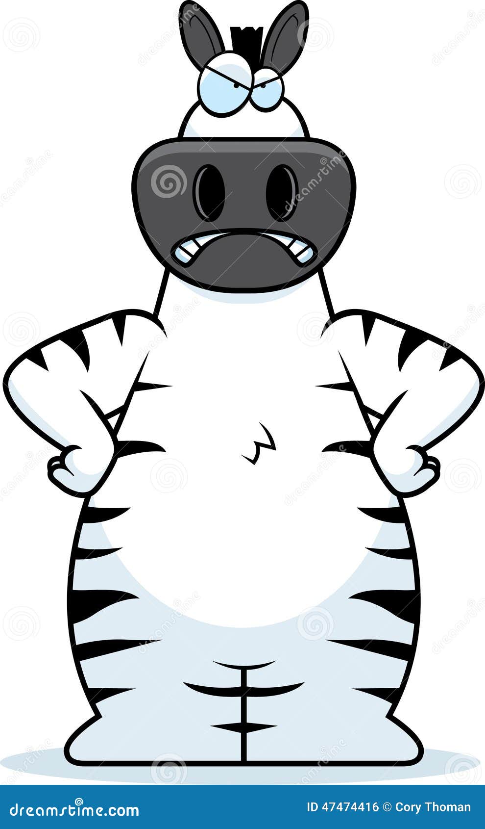 Cartoon Zebra Angry stock vector. Illustration of clipart - 47474416