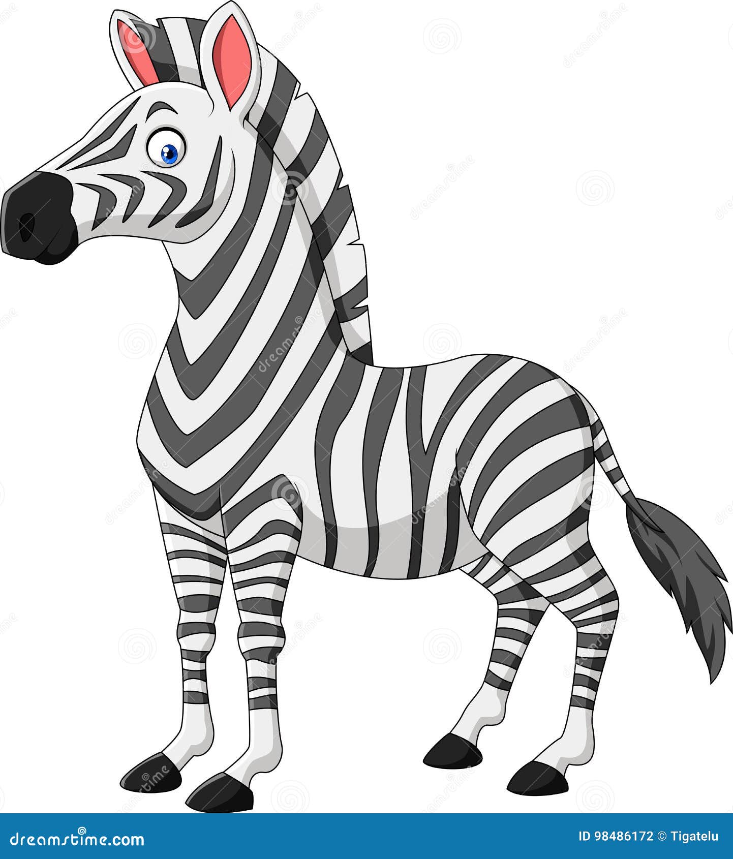 Cartoon Zebra Character.striped Cute Animal Vector Illustration ...