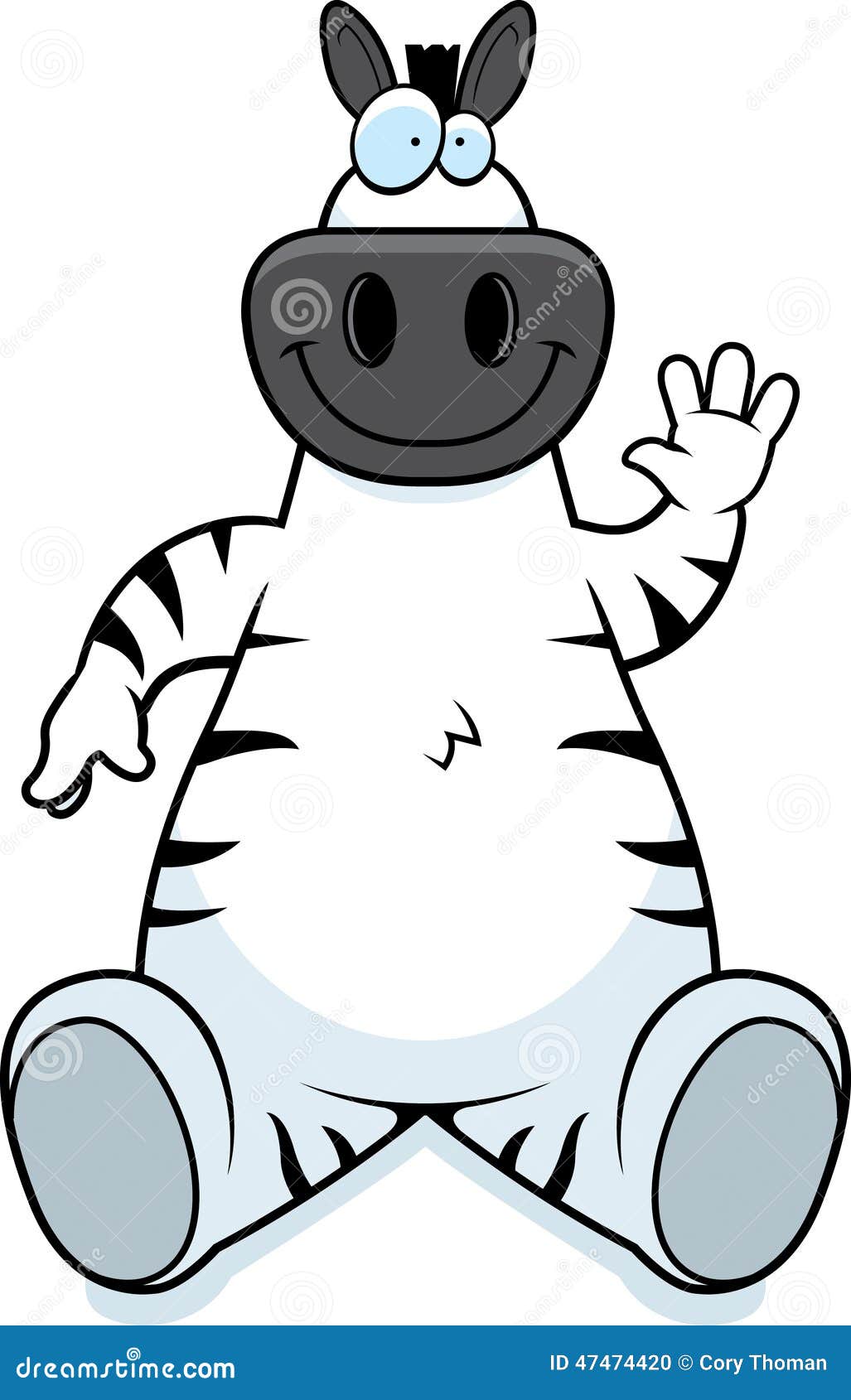 Cartoon Zebra Sitting stock vector. Illustration of vector - 47474420