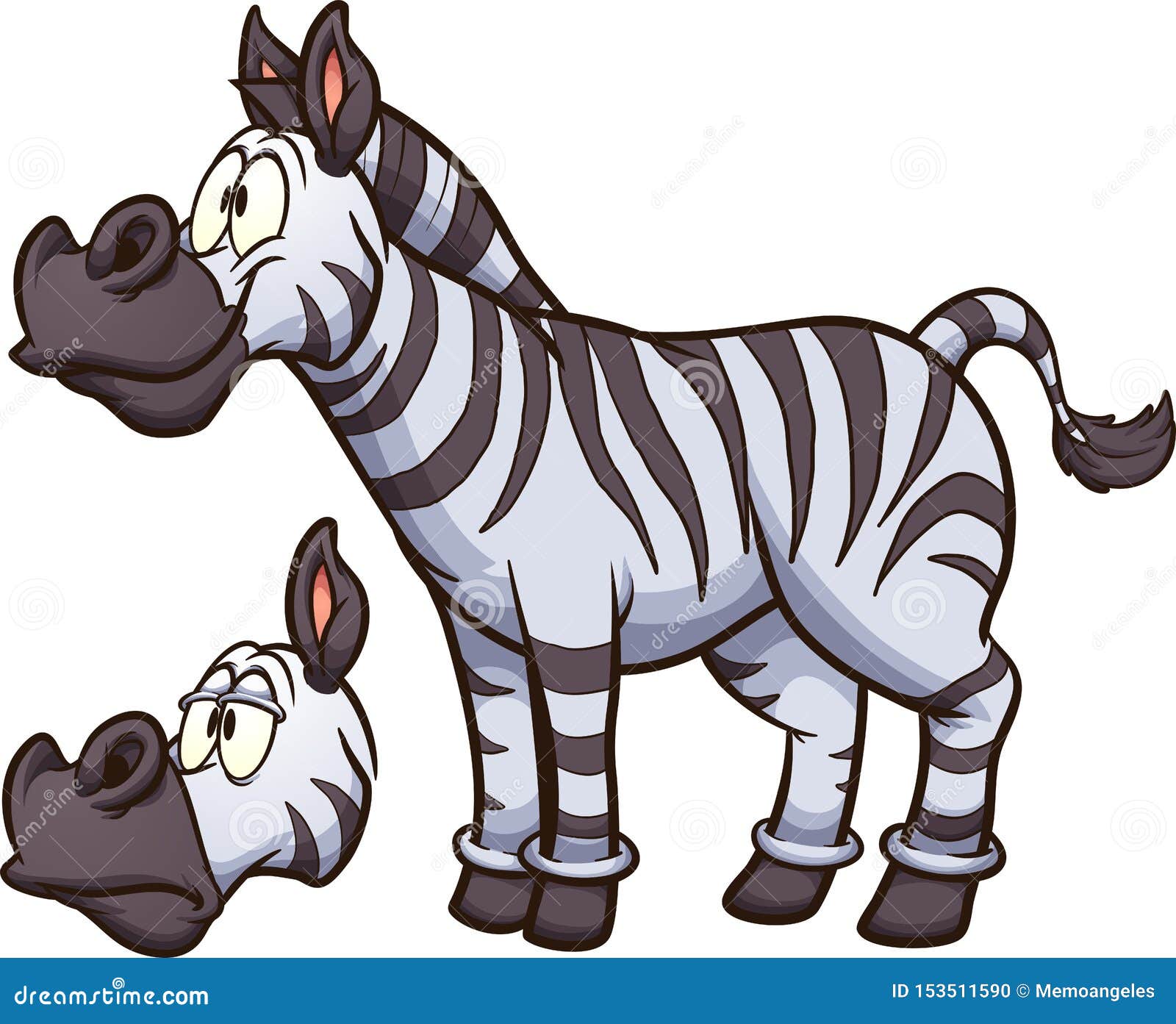 Zebra Standing Isolated On White Background,graphical Sketch ...