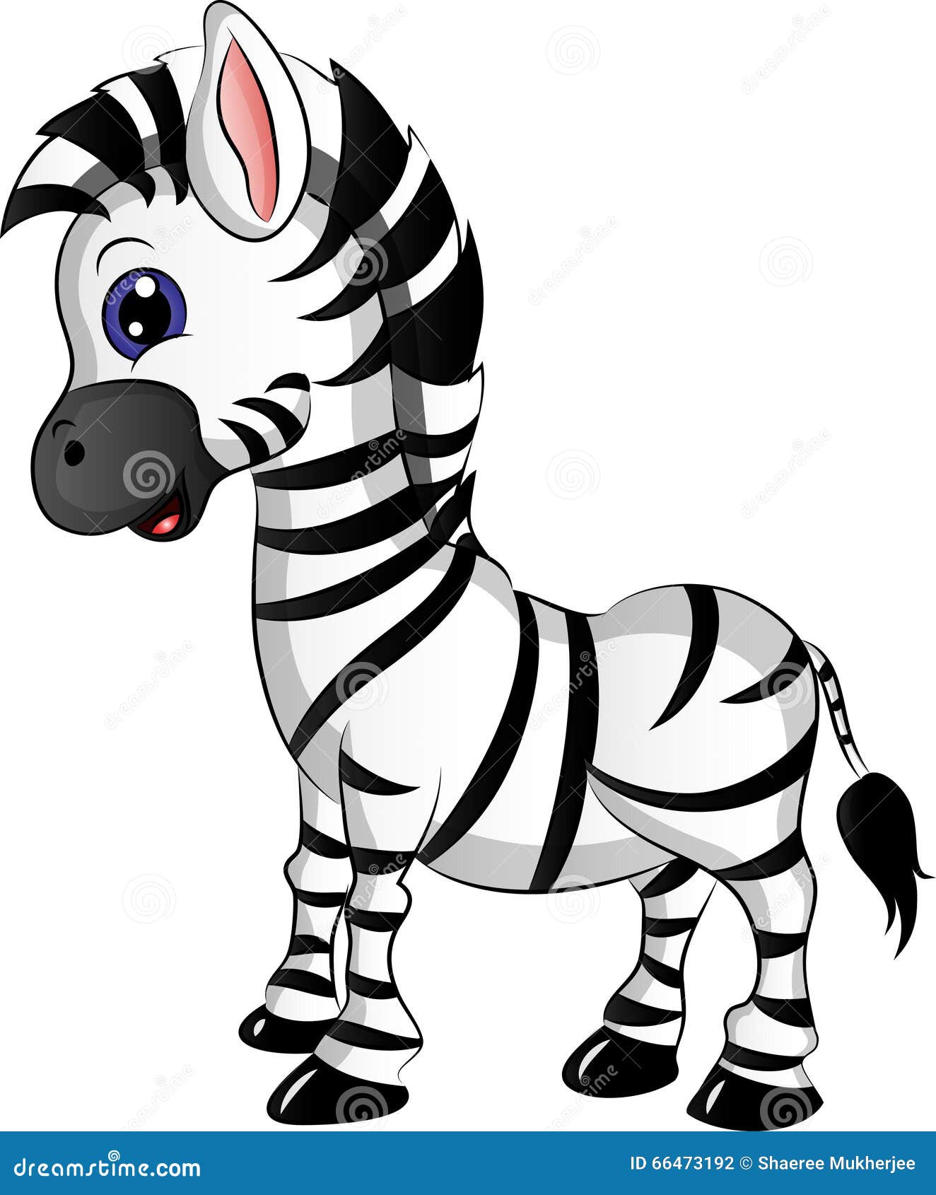Cartoon Zebra Character.striped Cute Animal Vector Illustration ...