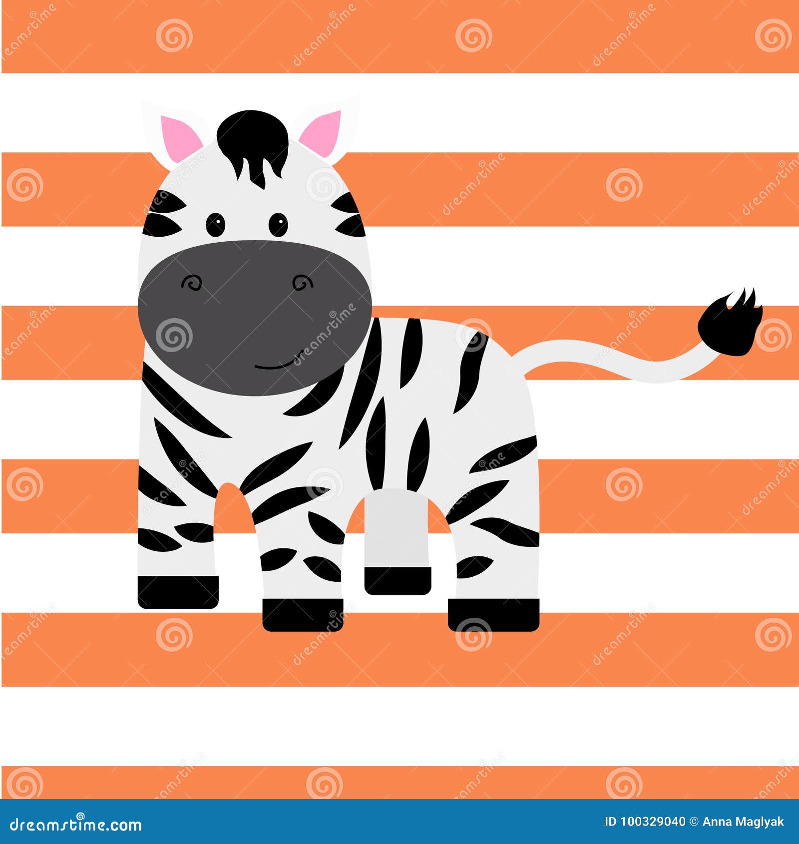 Cartoon zebra vector print stock vector. Illustration of fabric - 100329040